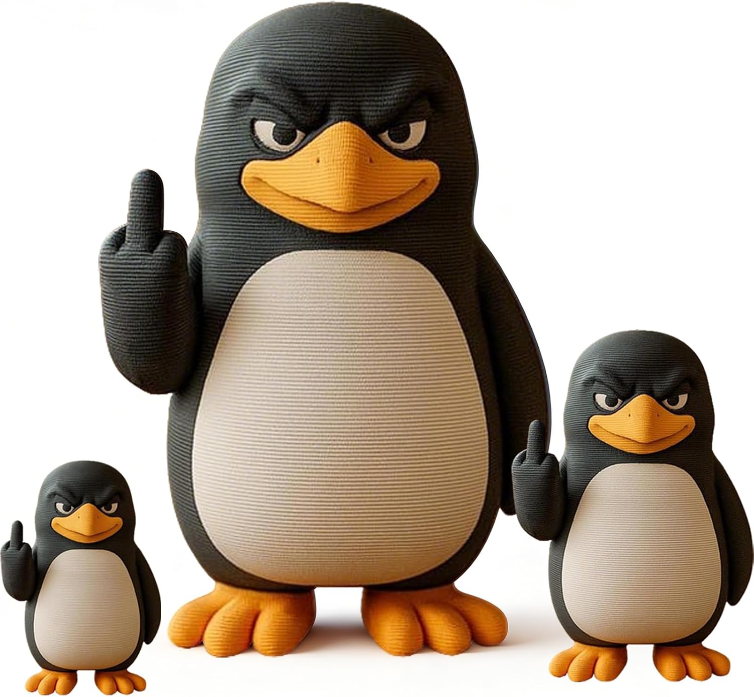 Amazon.com: Middle Finger Penguin Figurine, Funny Office Desk Decor ...