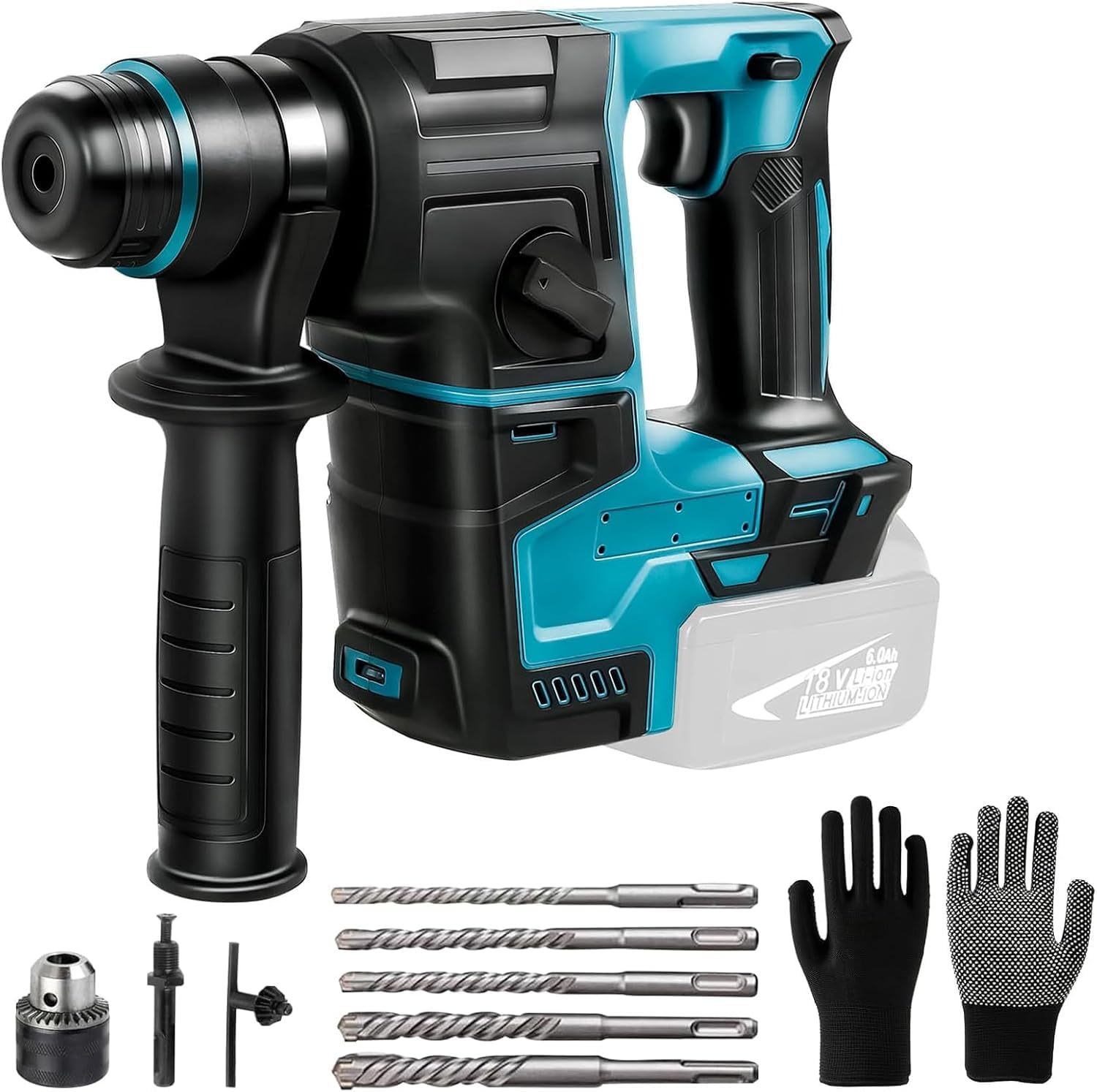 Preshwous Cordless Hammer Drill Compatible with Makita Battery 18V with ...