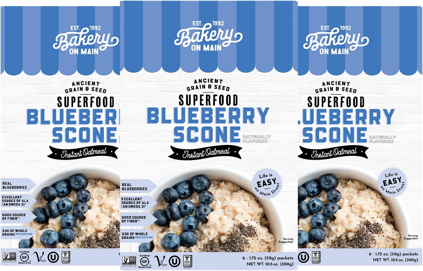 Amazon.com: Bakery On Main Gluten-Free Instant Oatmeal, Vegan & Non GMO ...