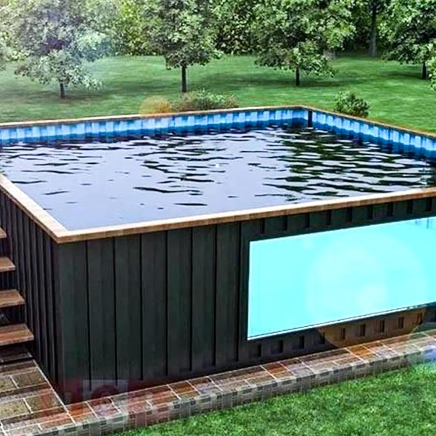 Amazon.com: Prefab Container Swimming Pool for Backyard Outdoor Above ...