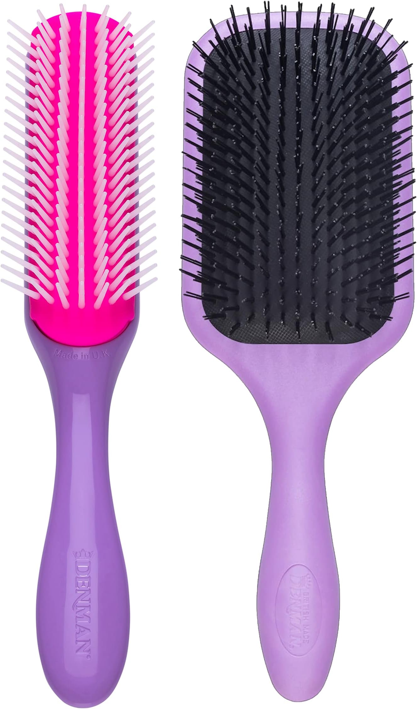 Amazon.com : Denman 7 Row Violet Styling Brush & Violet Paddle Paddle ...
