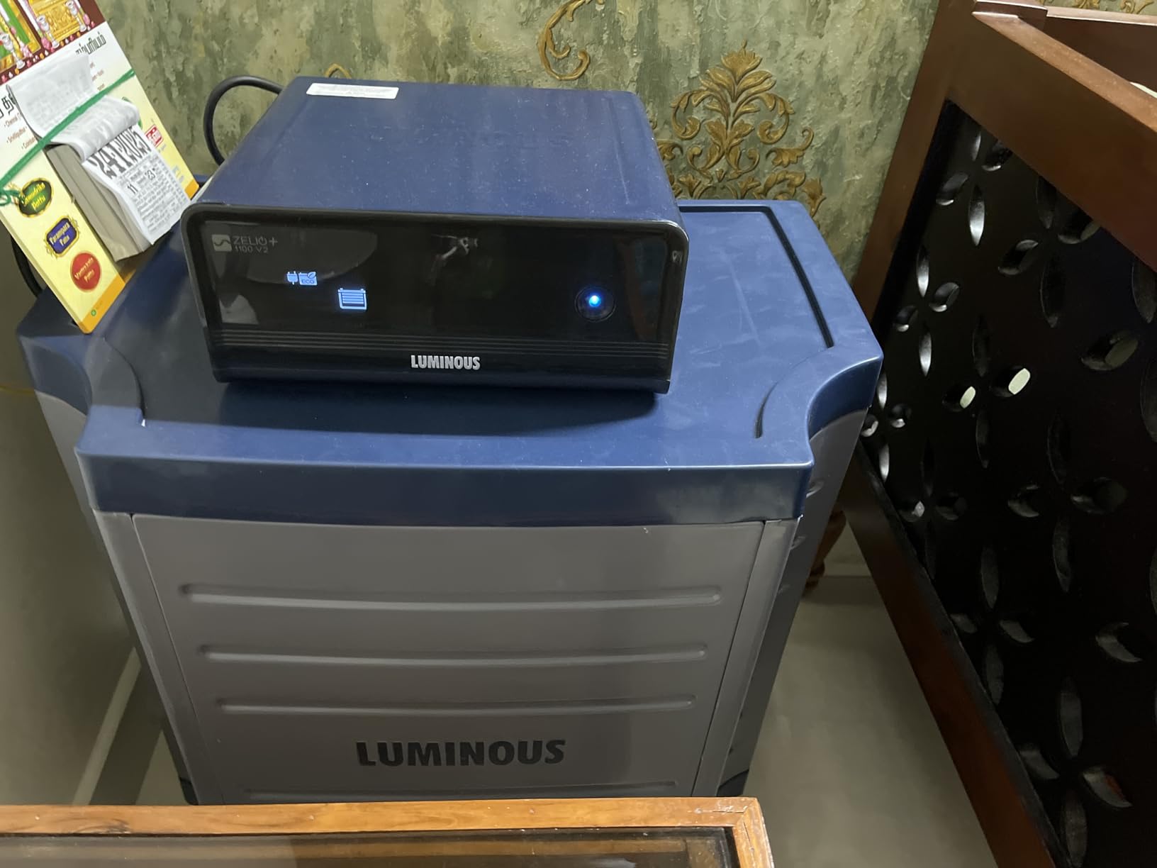 Luminous Inverter & Battery Combo with Trolley (Zelio+ 1100 Pure Sine ...