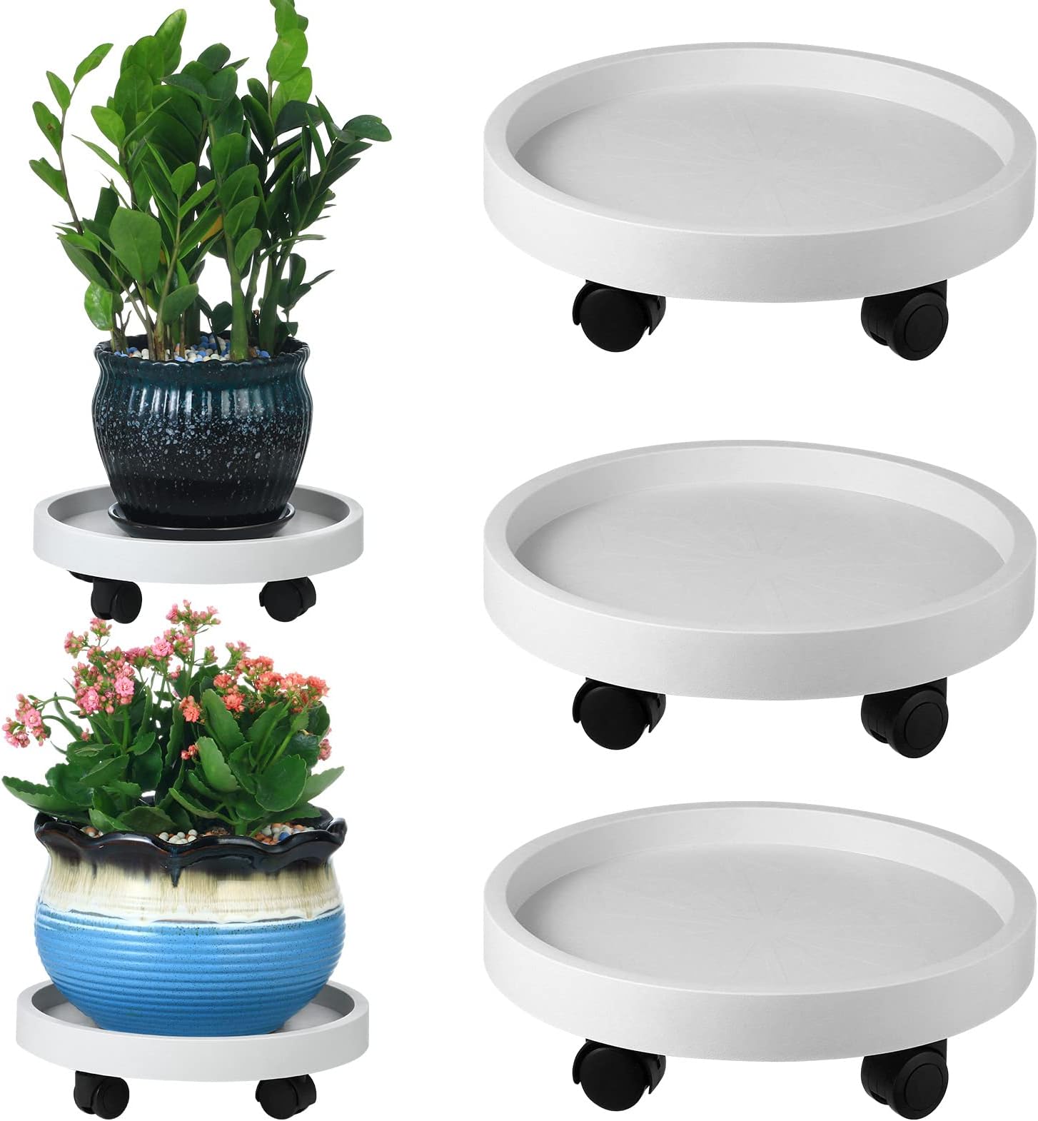 Amazon.com: 3 Pakcs Large Plant Caddy with Wheels 15.8" Rolling Plant ...