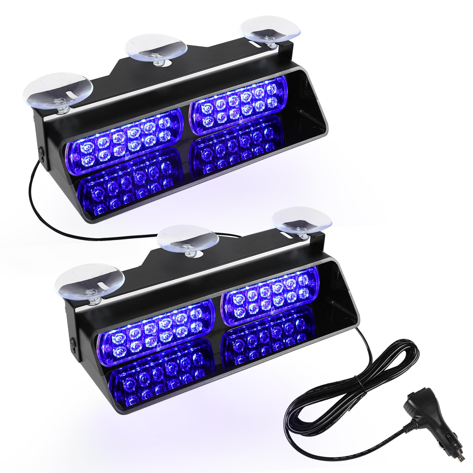 Snapklik.com : 2X 9 Inch Emergency Dash Police Lights Blue 48 LED ...