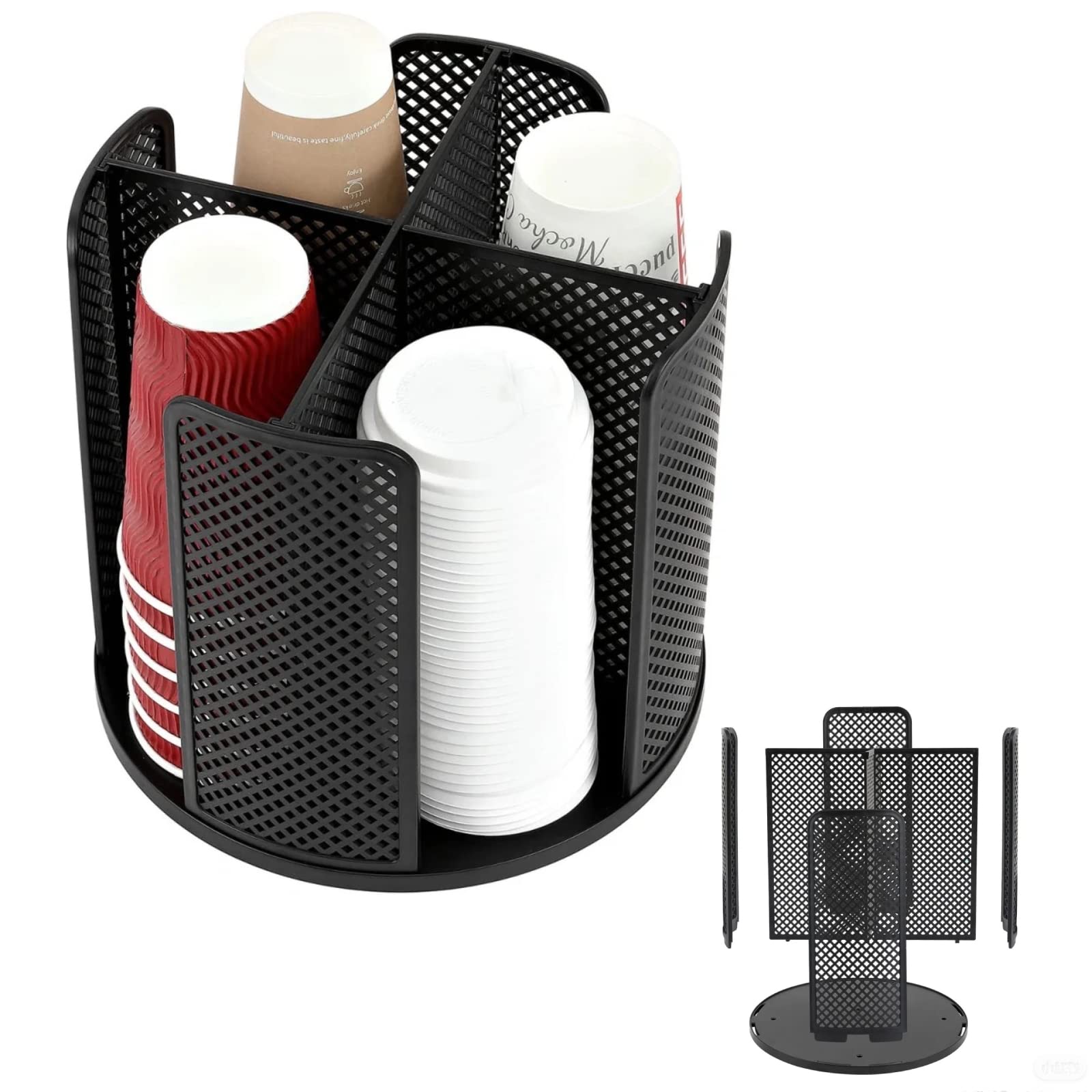 Amazon.com: Cup Dispenser Paper Cup and Lid Holder 360° Rotatable 4 ...