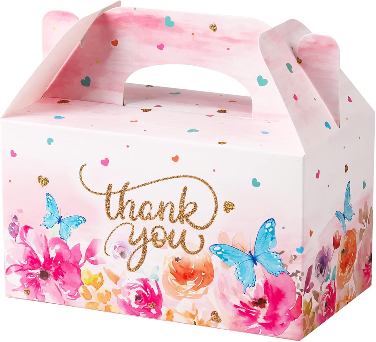 Amazon.com: Thank You Treat Boxes - 12 Pack Elegant Floral Gable Gift ...