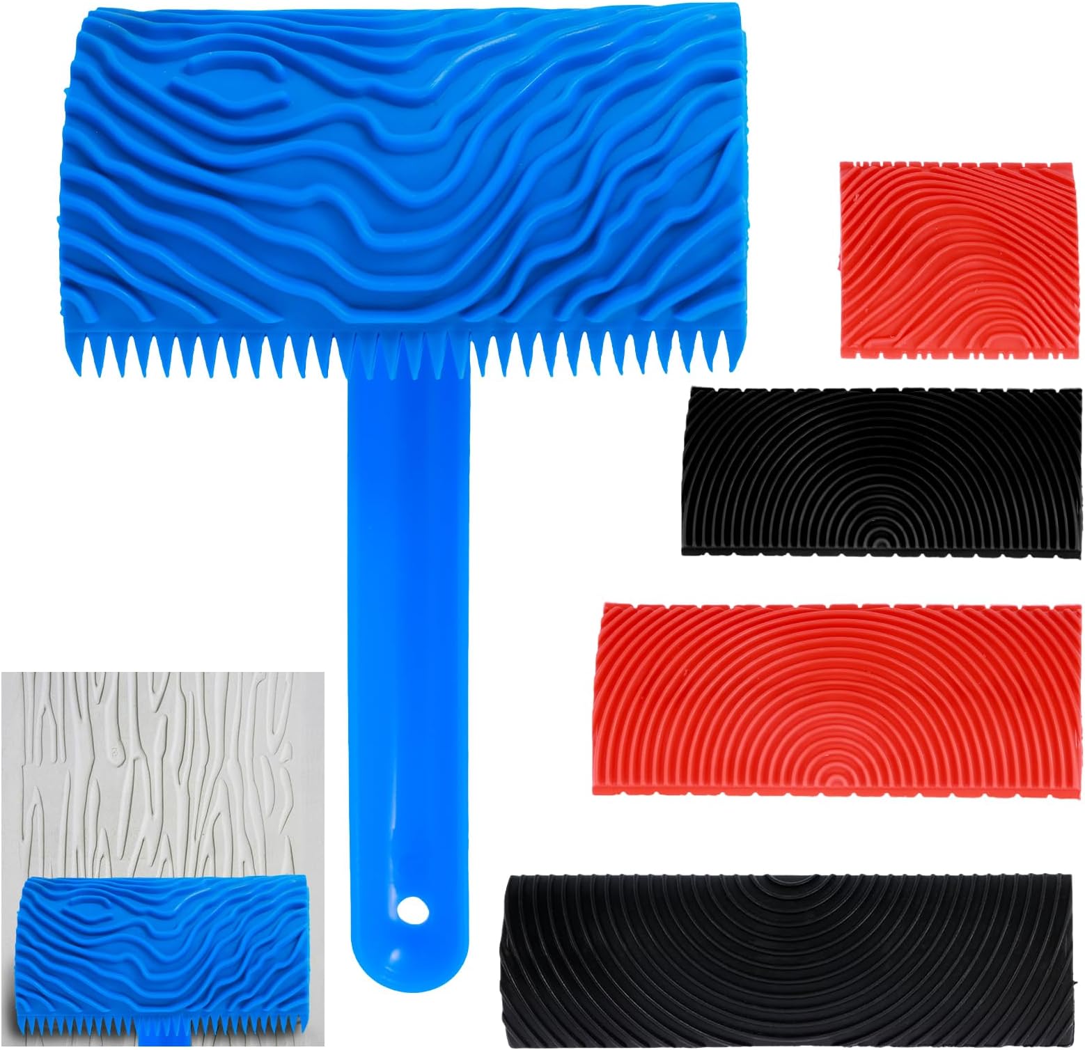 5Pcs Wood Graining Tool Set, Wood Grain Paint Tool, Soft Rubber Wood ...