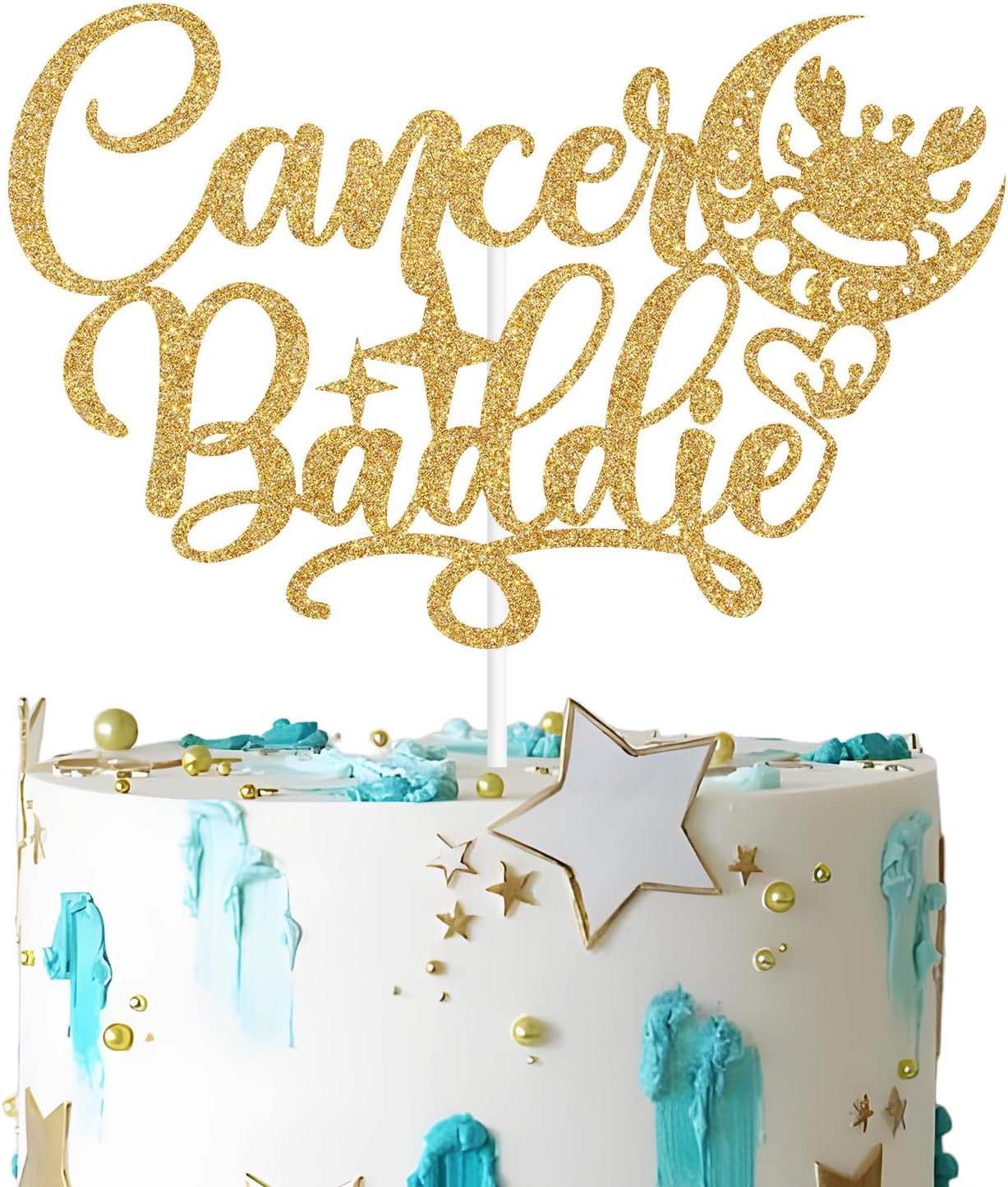 Amazon.com: Cancer Baddie Cake Topper, Big Cancer Energy Cake Decor, It ...