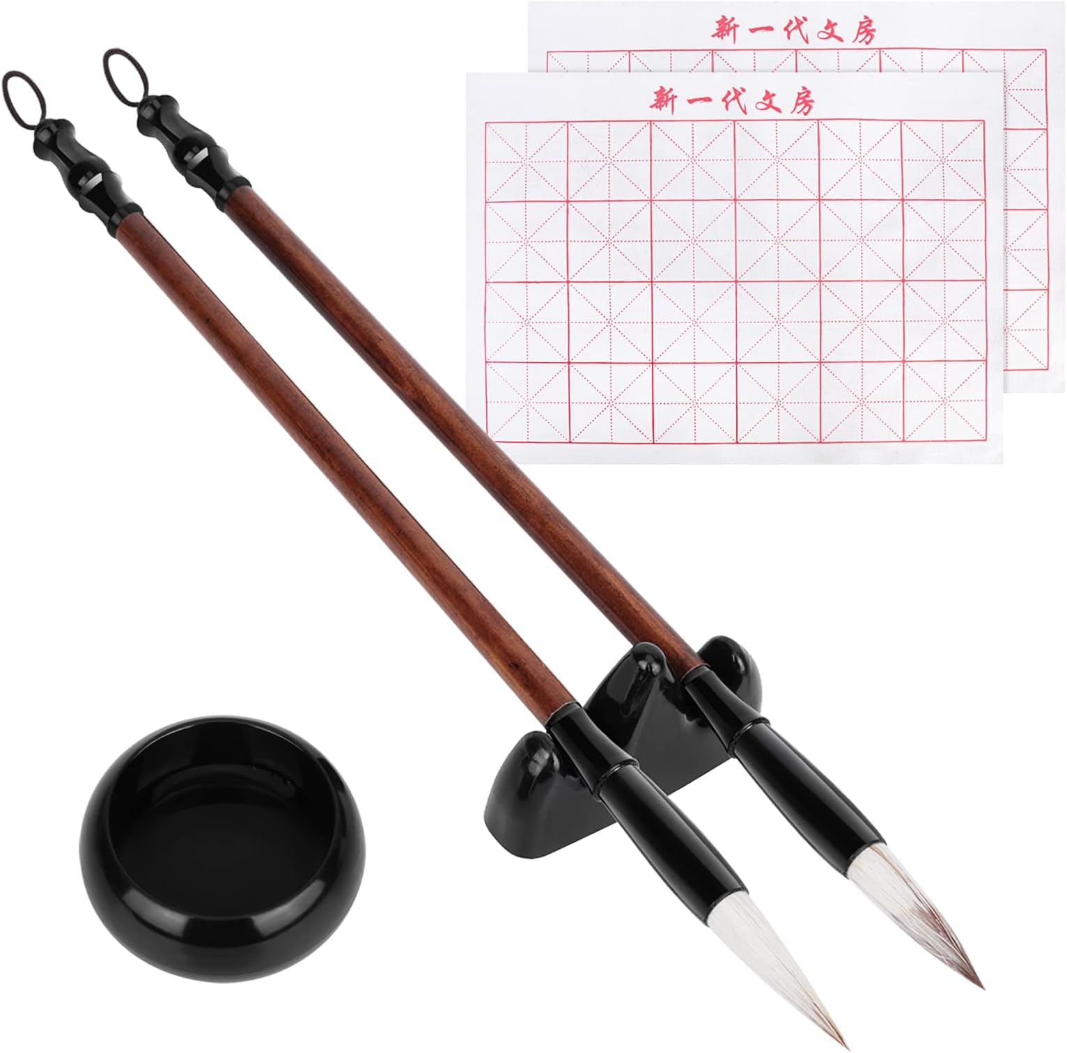 6Pezzi pennello per calligrafia cinese Kanji giapponese Sumi Drawing ...