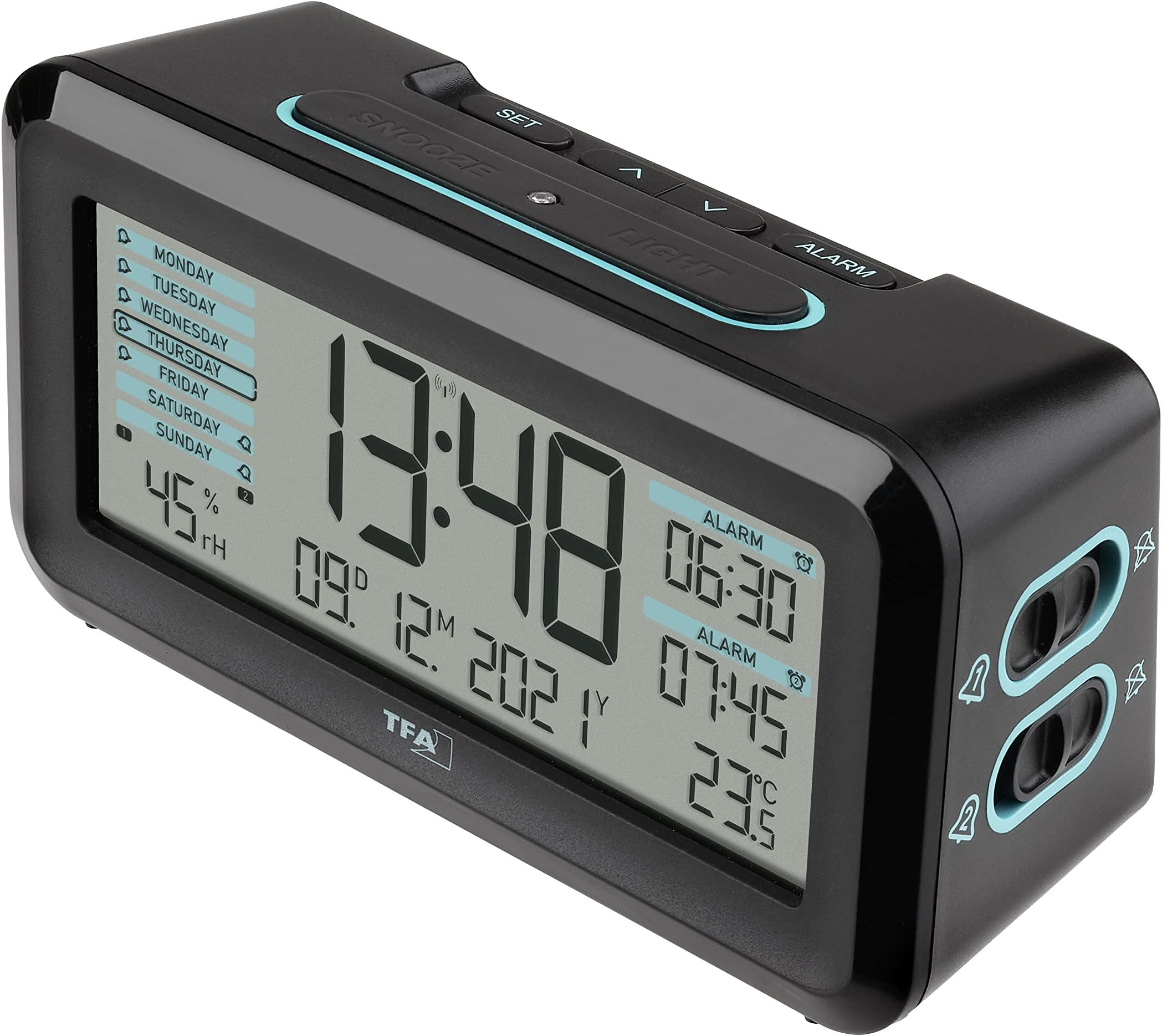 Amazon.de: TFA Dostmann Digitaler Funk-Wecker BOXX, mit Innentemperatur ...