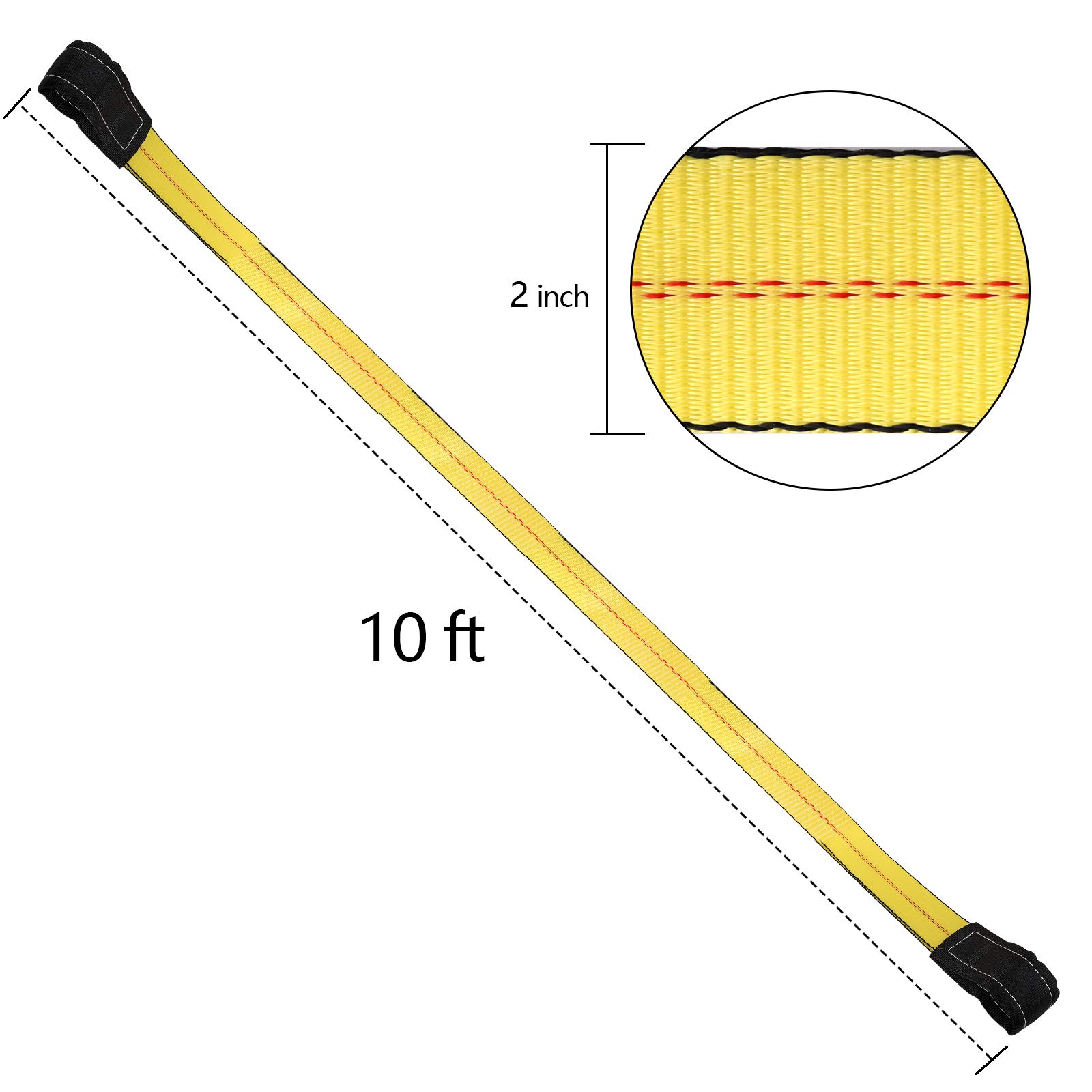 Snapklik.com : 2 Pack 10 X 2" Lifting Sling Straps, Heavy Duty Lifting ...