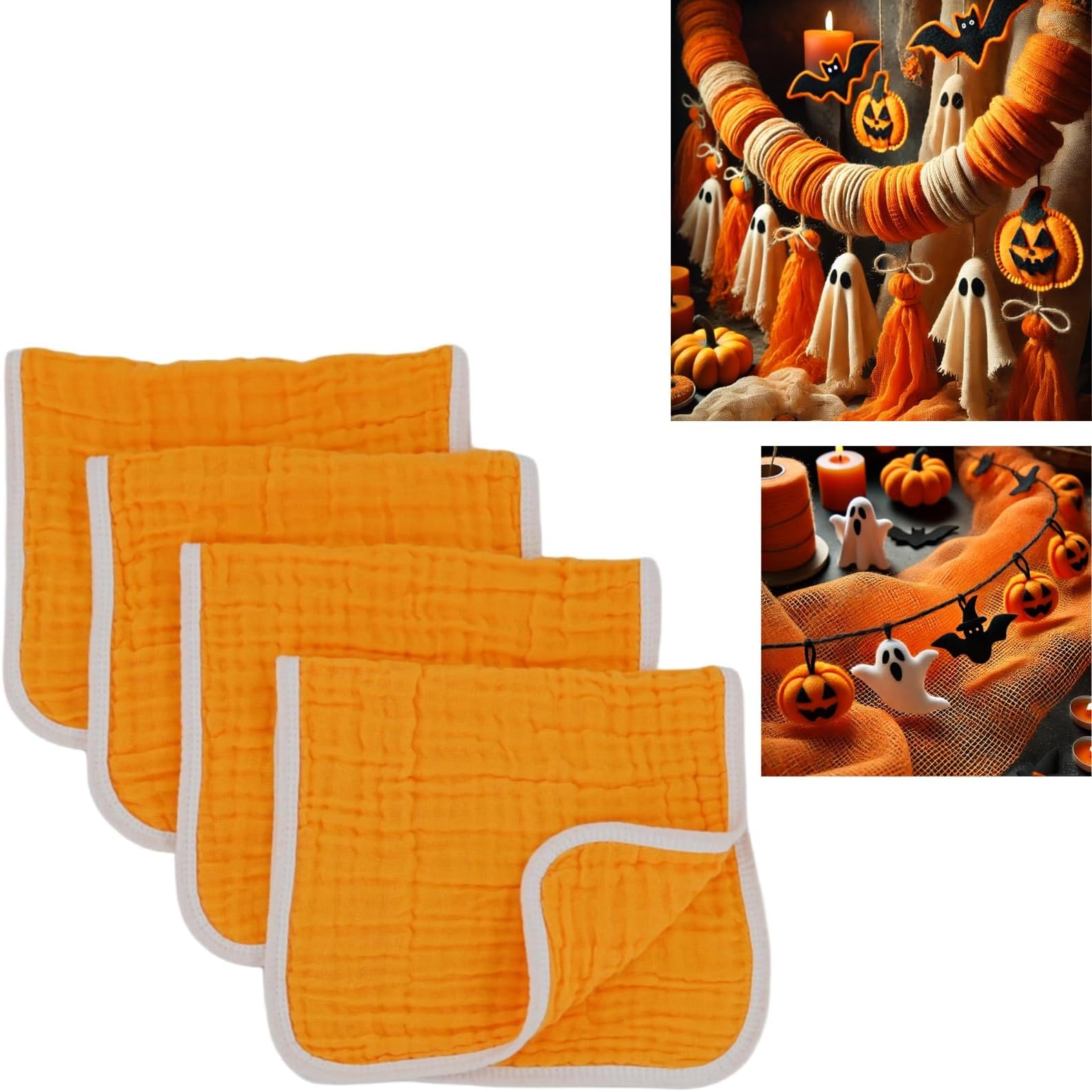 Amazon.com: lanjue 5 Pcs Muslin Baby Burp Cloths, Large 20"x10" Cotton ...