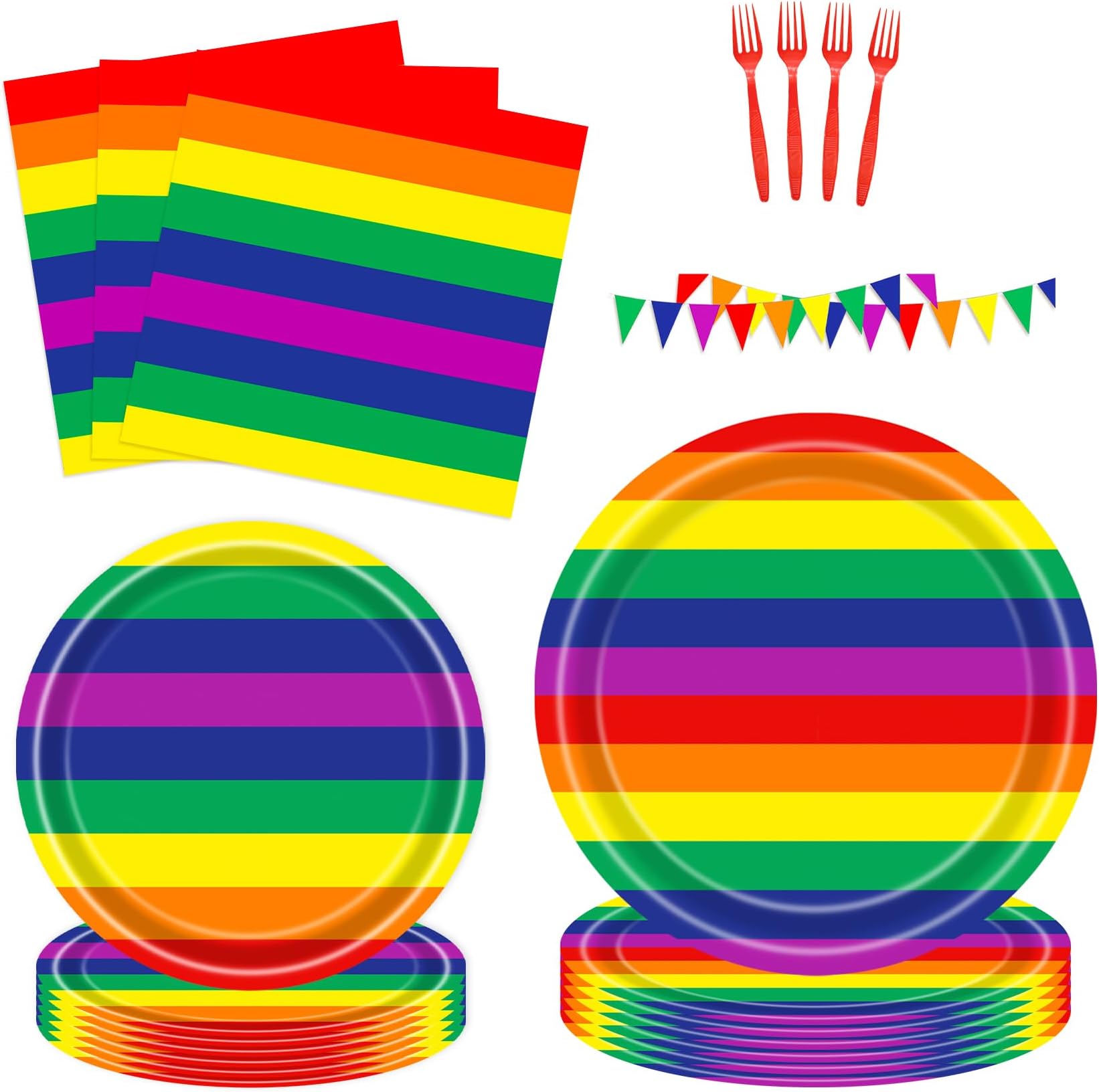 Amazon.com: durony 145 Pieces Rainbow Party Supplies Gay Pride ...