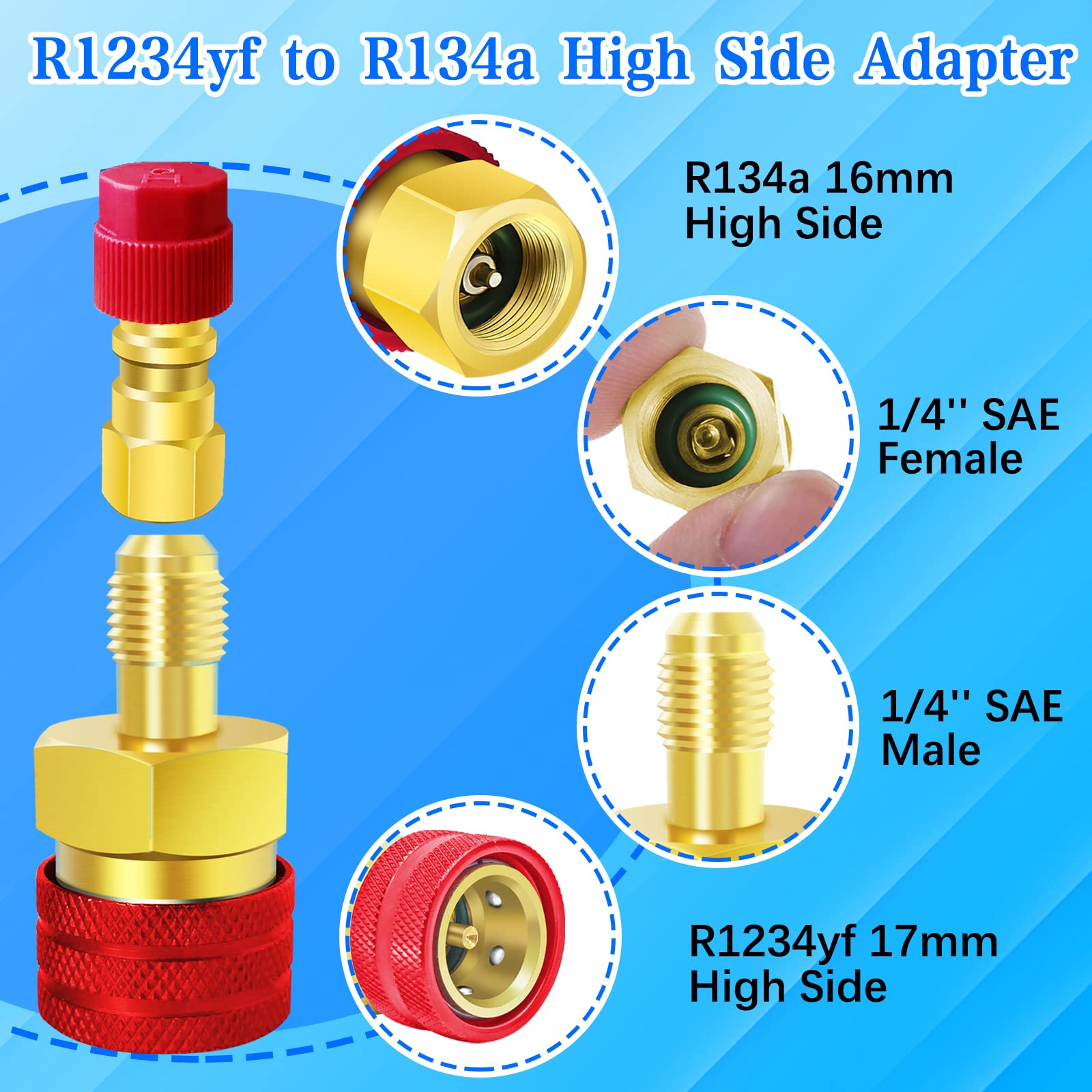Snapklik.com : Car A/C R1234YF R134A Adapters, High/Low Side R134a To ...