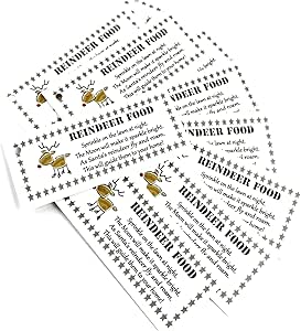 10 X Magic Reindeer Food Tags- Magical Reindeer Dust Labels- Christmas ...