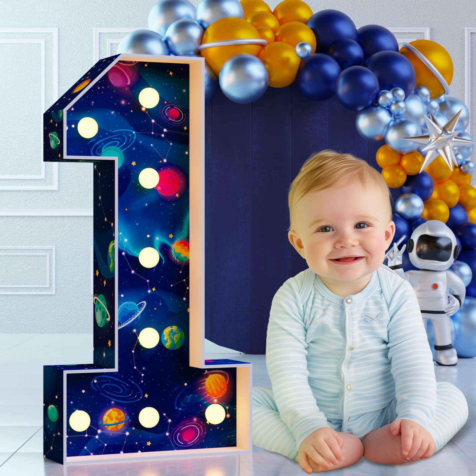 Snapklik.com : Marquee Numbers Space 1st-Birthday Decorations: 3ft ...