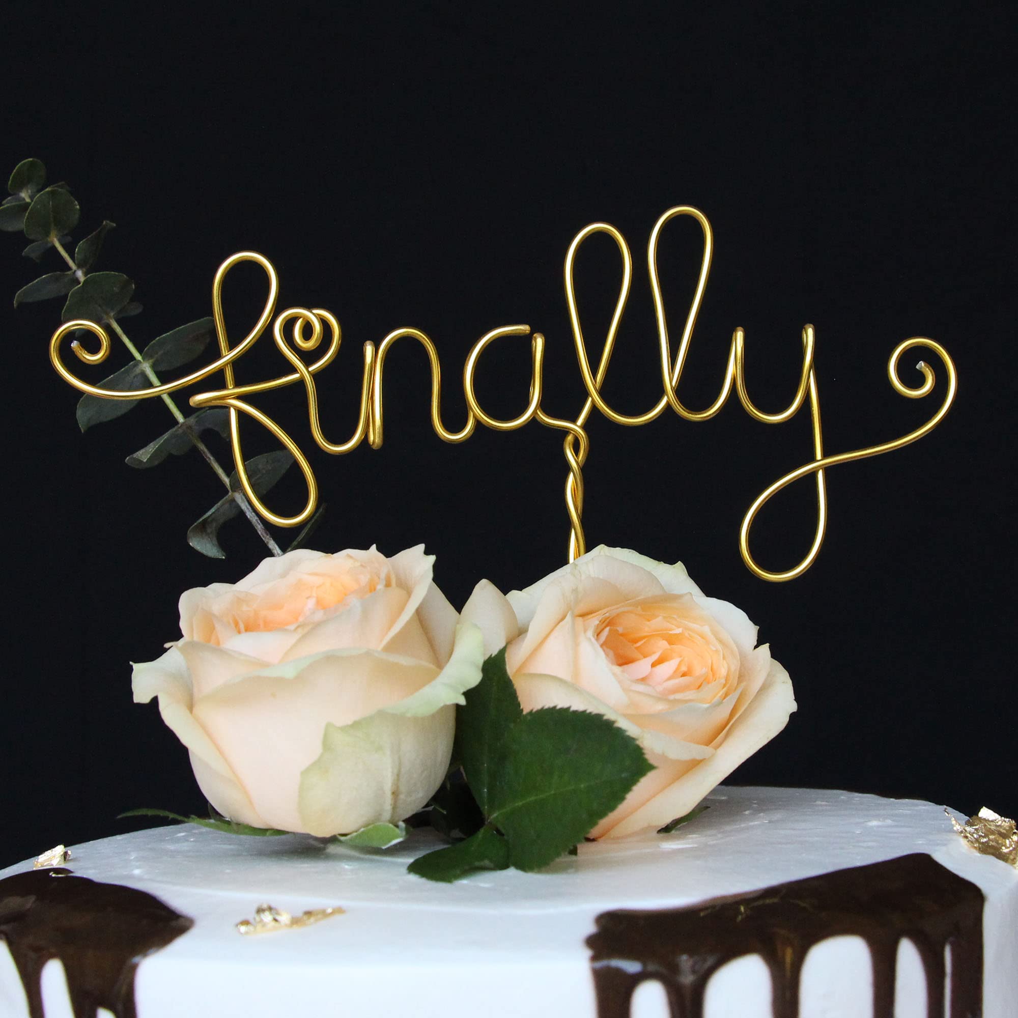 Buy Finally Wedding Cake Topper, Wire Cake Topper, Engagement Cake ...