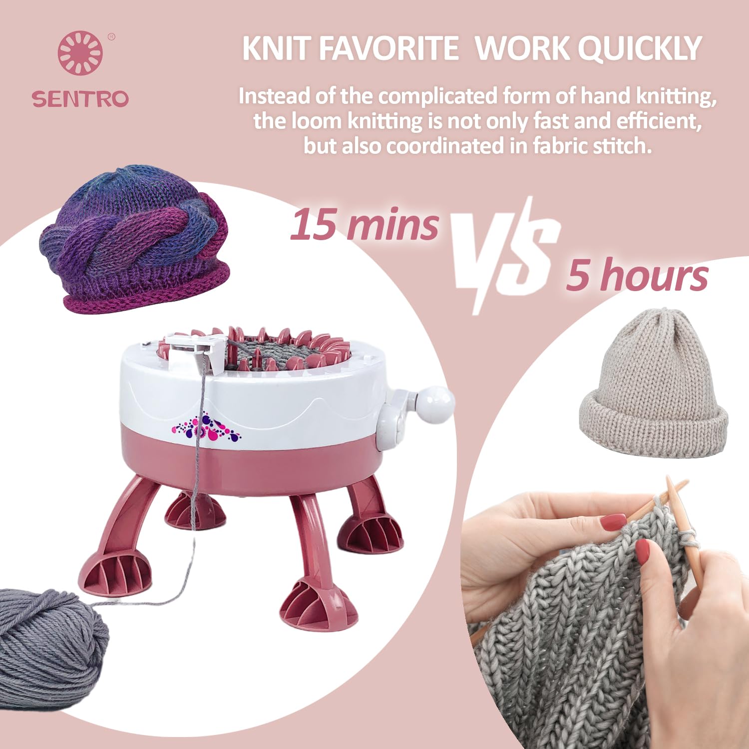 Snapklik.com : Knitting Machine 22 Needles Smart Weaving Loom Crochet ...