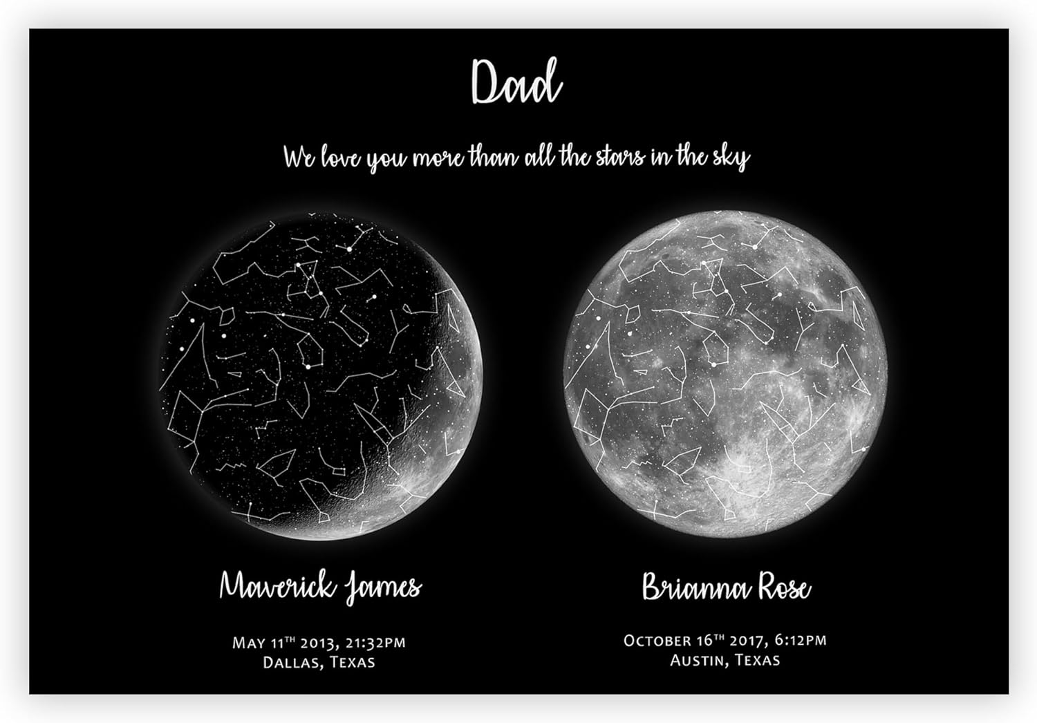 Amazon.com: Personalized Moon Phase Star map Canvas Poster, Astrology ...