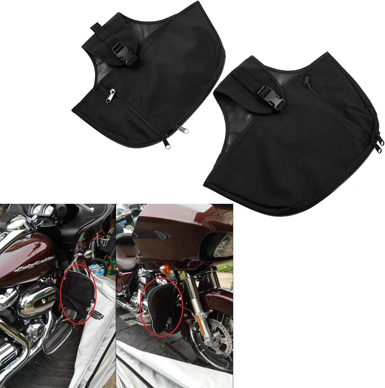 YHMTIVTU Motorcycle Engine Guard Cover soft lowers Chaps Fit for Harley ...