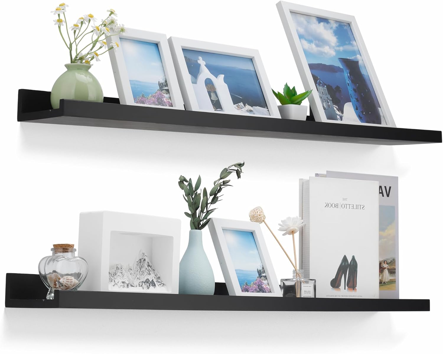 Amazon.com: Long Floating Shelves for Wall Black Floating Shelves ...