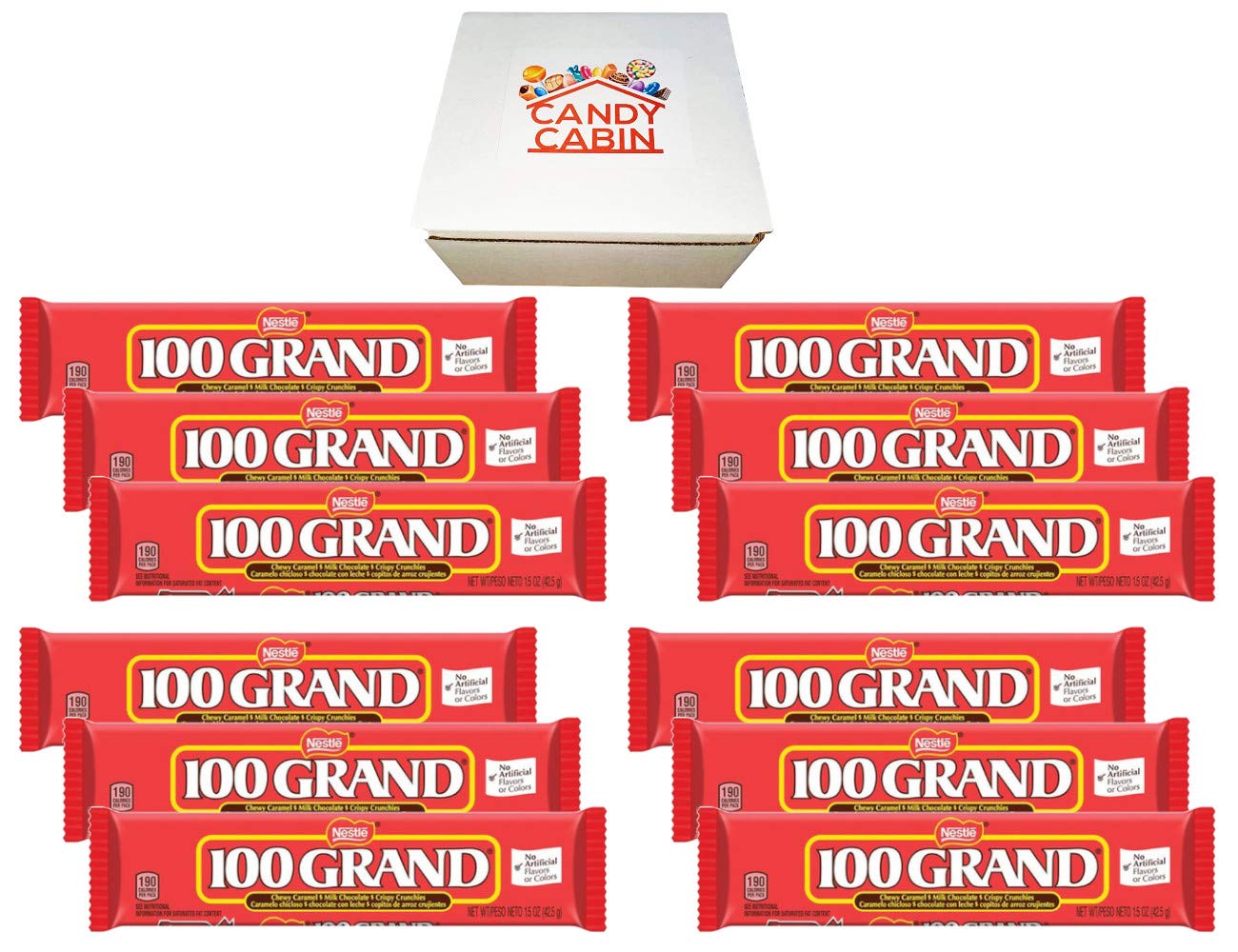 Amazon.com: 100 Grand Milk Chocolate Candy Bars, Full Size Individually ...