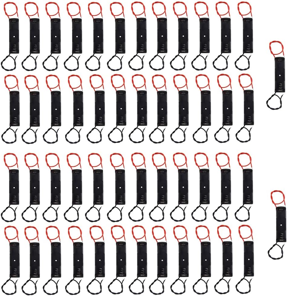 Amazon.com: WAYLLSHINE 50 Pcs 1 x 1.5V AA Battery Spring Clip Black ...