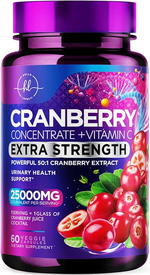 Amazon.com: Cranberry Supplement 25,000mg Formula + Vitamin C – Urinary ...