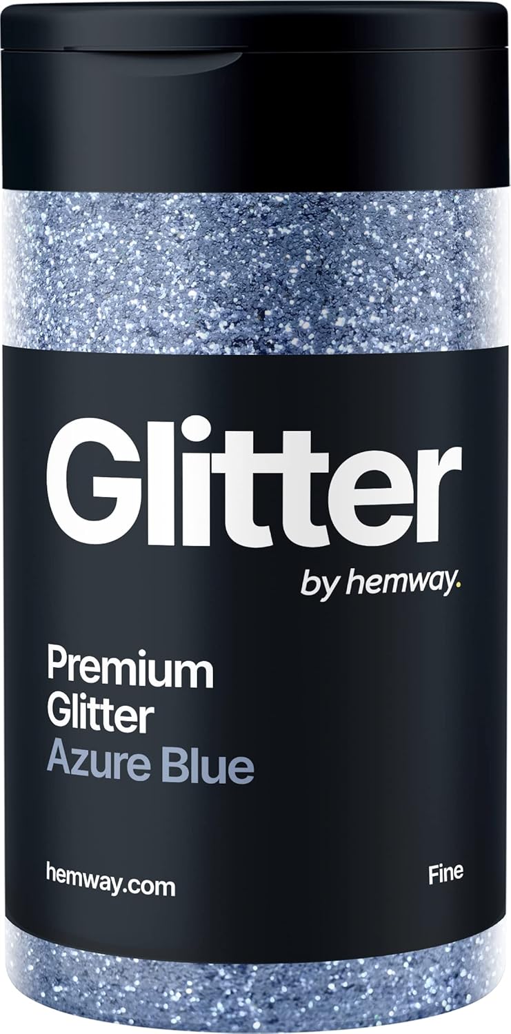 Amazon.com: Hemway Azure Blue Glitter Fine 130g/4.6oz Powder Metallic ...