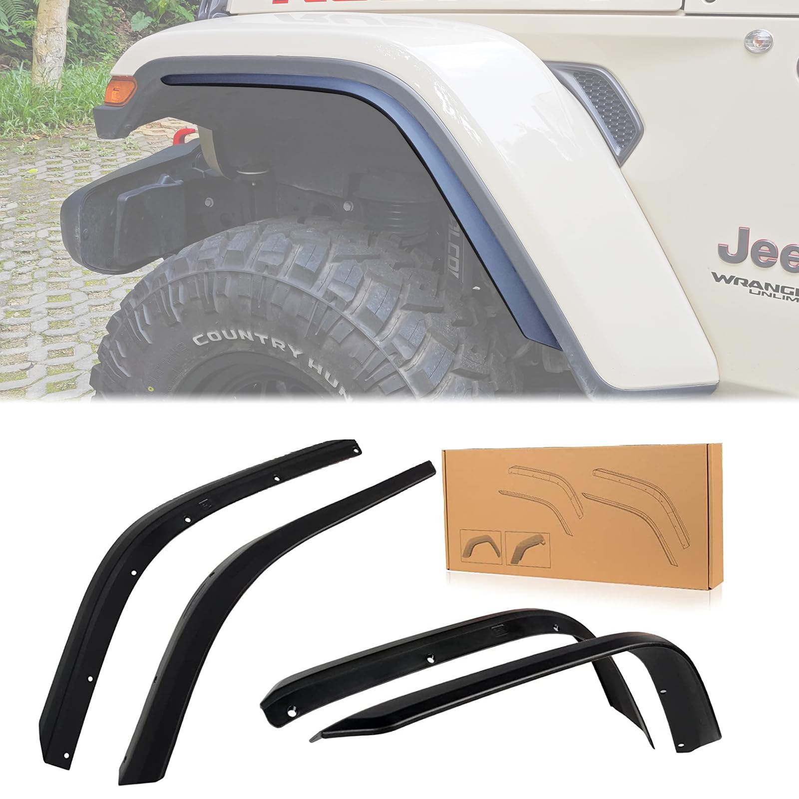 Amazon.com: Front & Rear Fender Flares Compatible with 2018-2023 Jeep ...