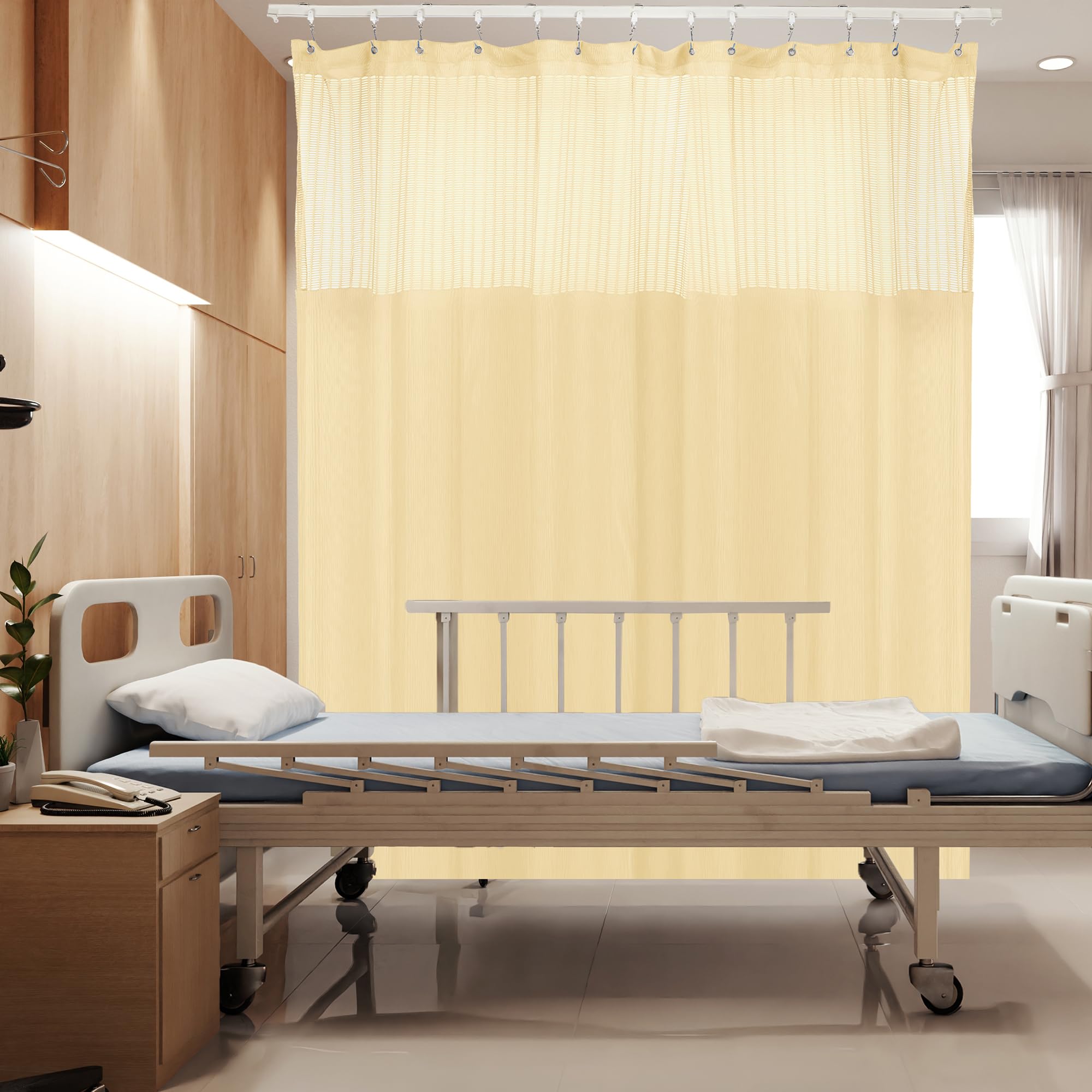 TCUSSIF Flame Retardant Hospital Curtain Room Divider, Cubicle Curtain ...