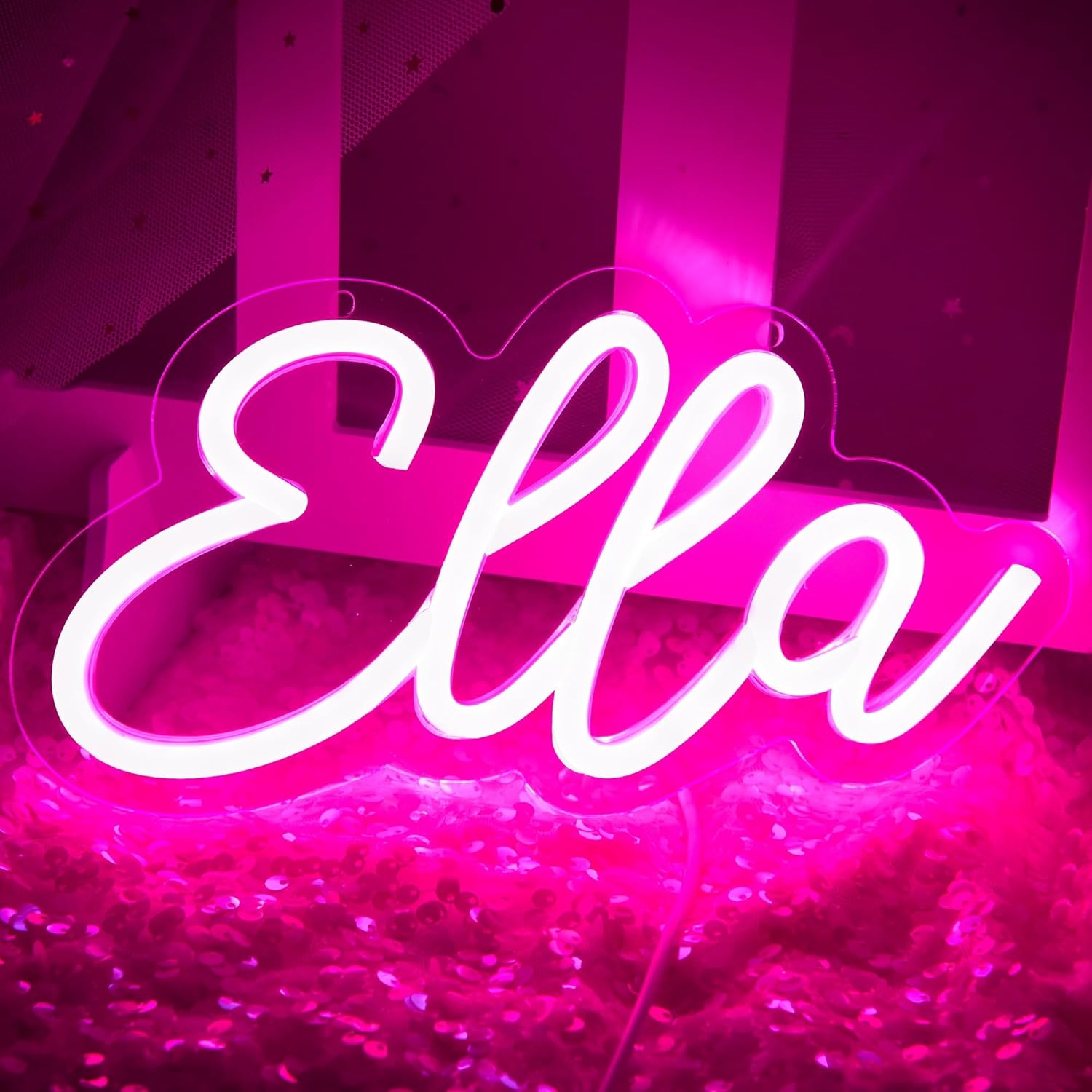 Amazon.com : ATTNEON Ella Name Neon Sign for Wall Decor,LED Ella Name ...