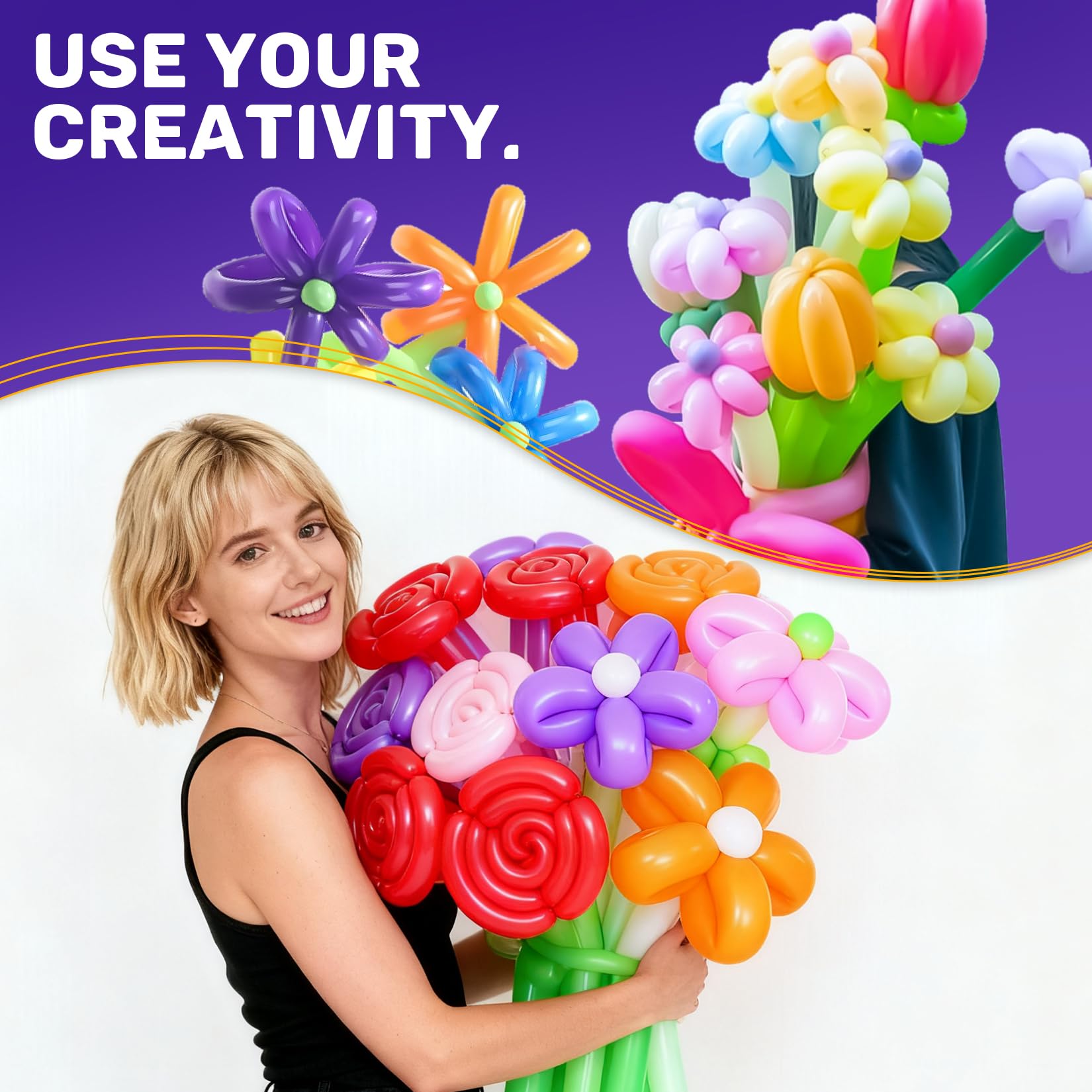 Snapklik.com : 100 Long Balloons For Balloon Animals - 260 Long Skinny ...