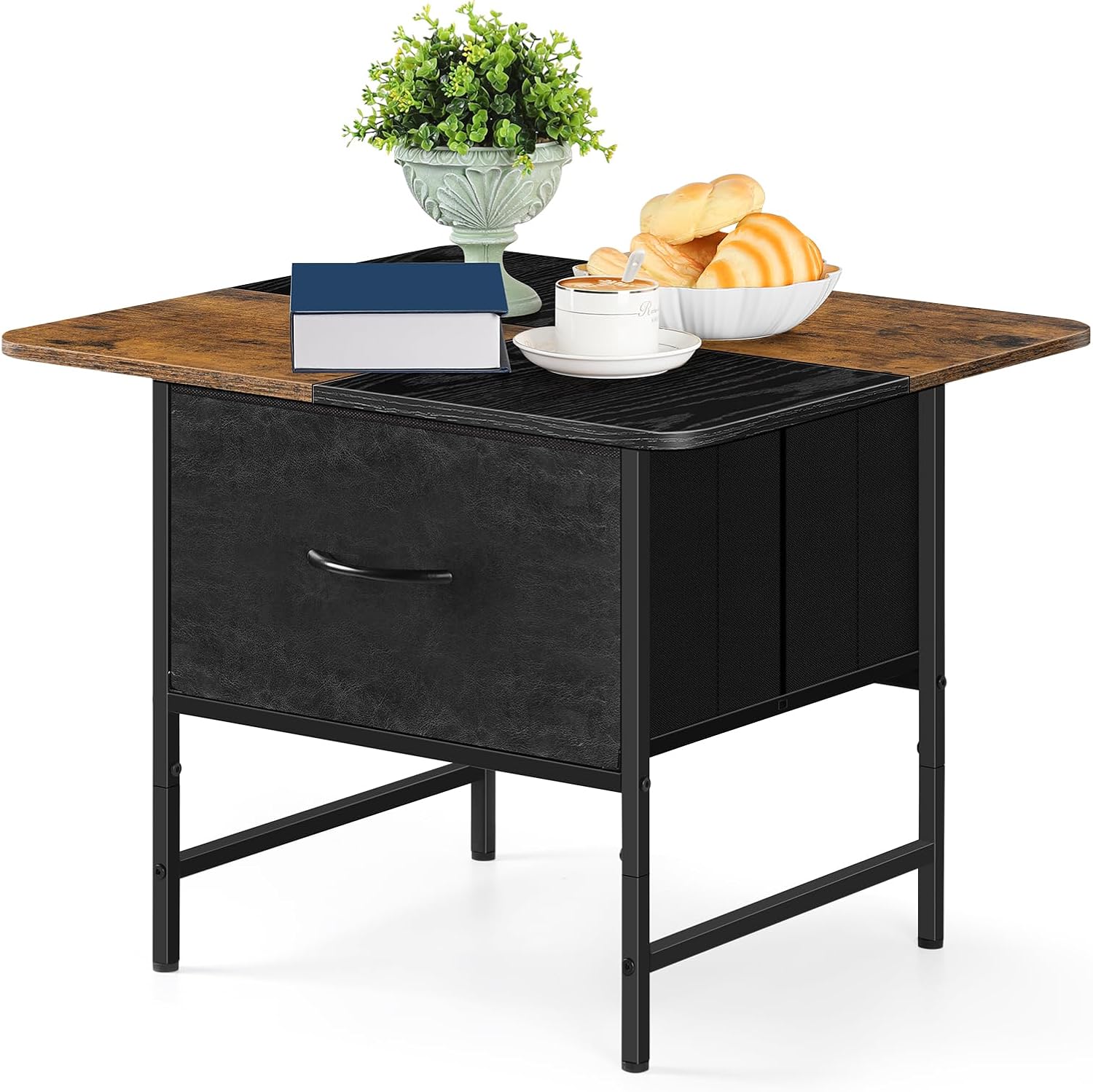 Amazon.com: Small Storage Coffee Tables for Living Room Rustic Square ...