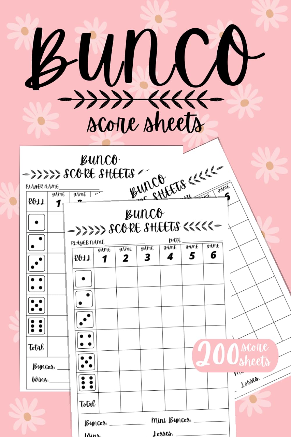 Amazon.com: Bunco Score Sheets: 200 Score Pads for Bunco Dice Game ...