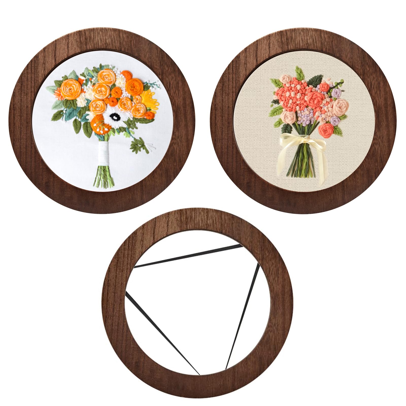 Snapklik.com : QoTang 3 PCS 8 Inch Wood Embroidery Hoop Round ...