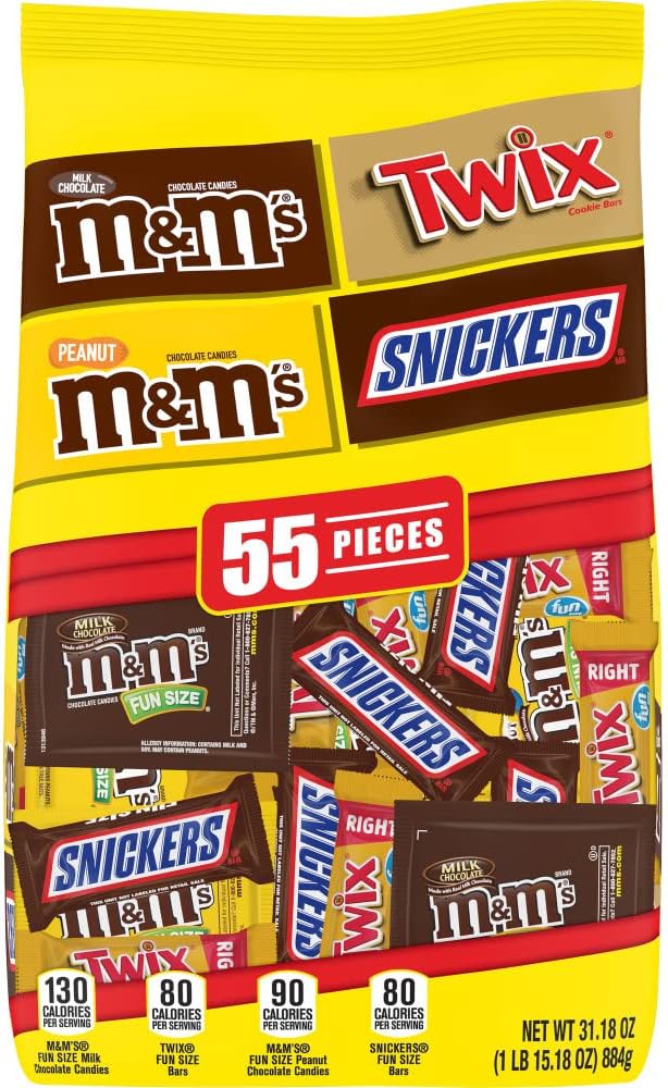 Amazon.com: SNICKERS, M&M'S & TWIX Fun Size Chocolate Candy Variety Mix ...