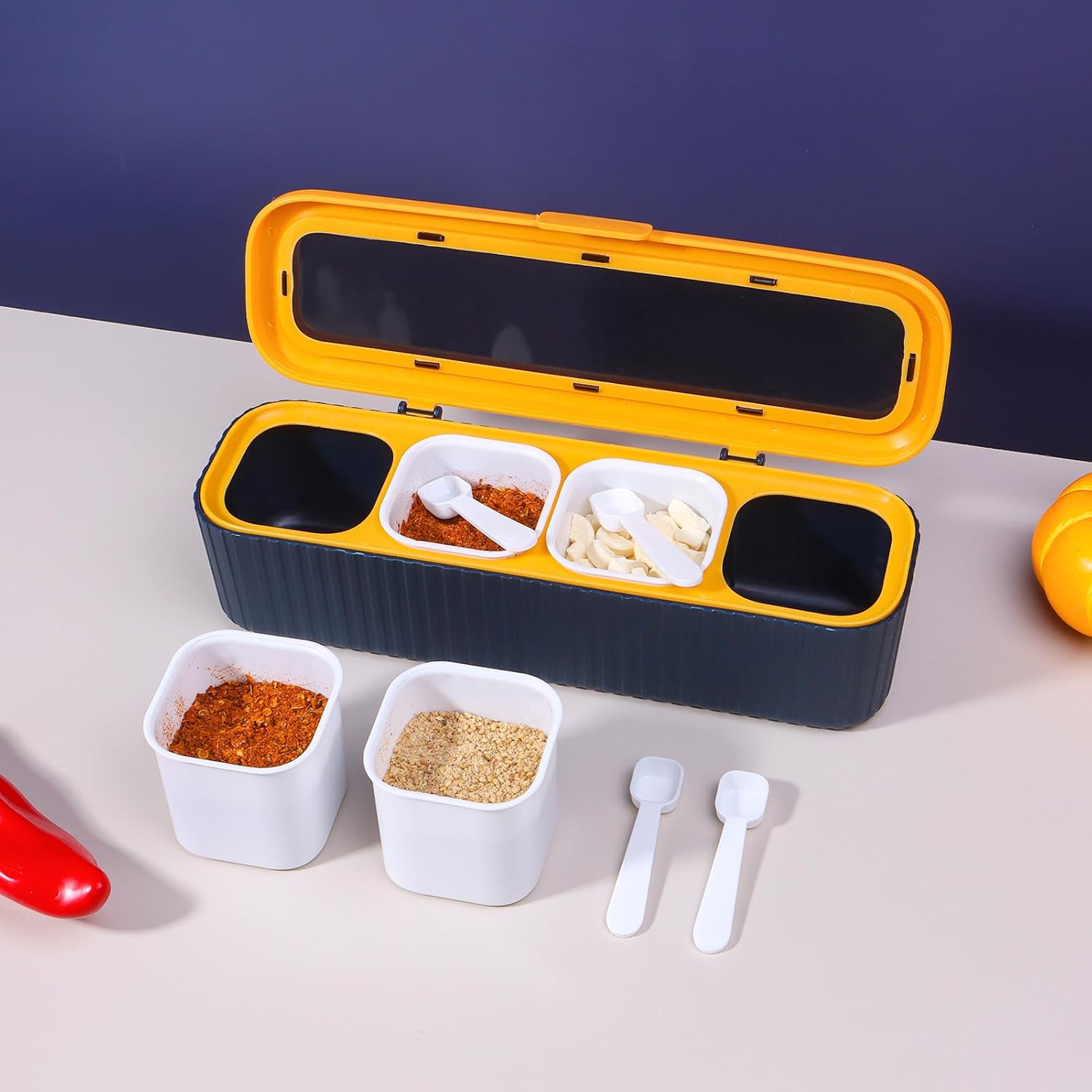 Amazon.com: LUCKY KVW 4 Piece Kitchen Seasoning Box, Kitchen Spice Pots ...