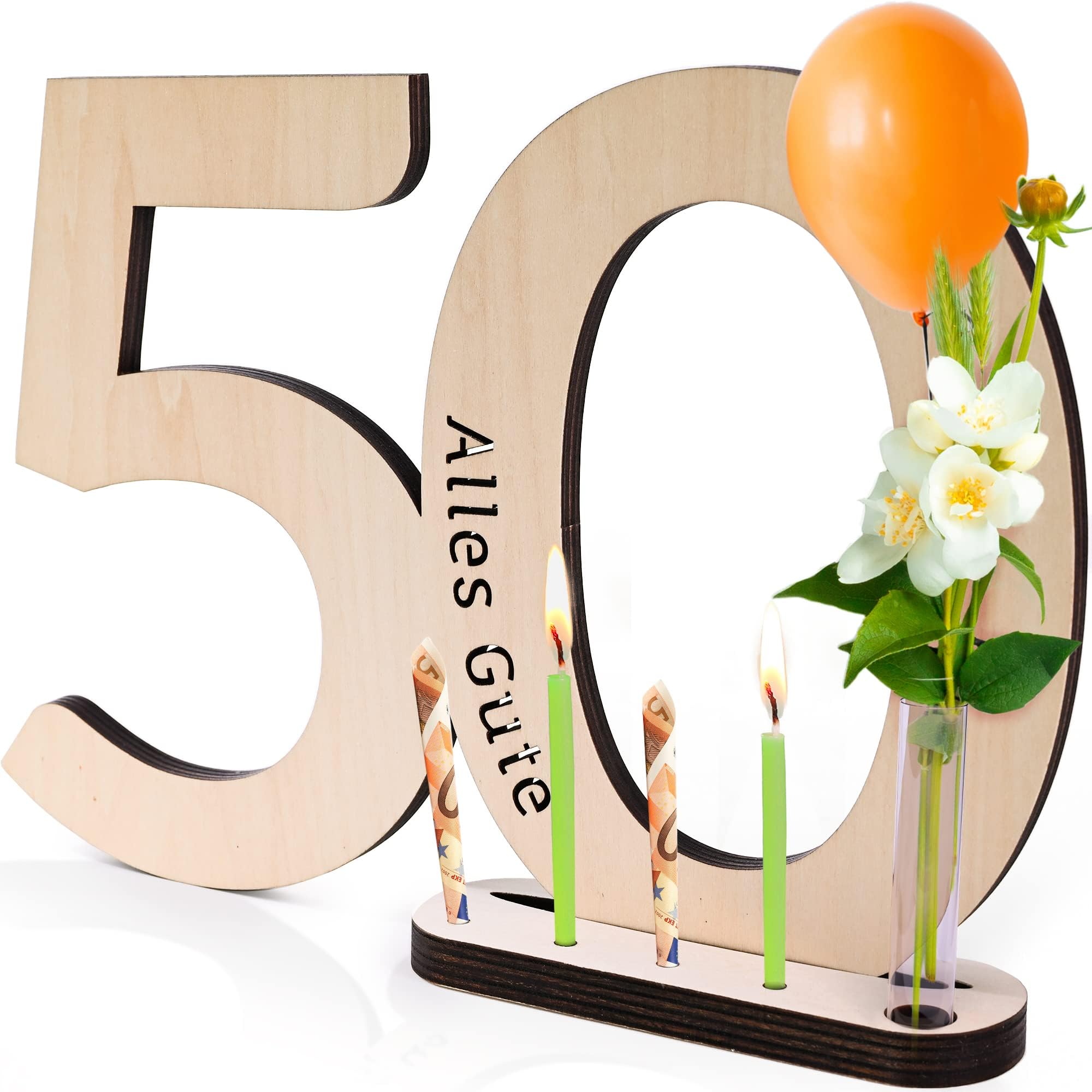 Milula Studios Holz-Zahl - 50 Geburtstag Frauen & Männer - Gästebuch ...