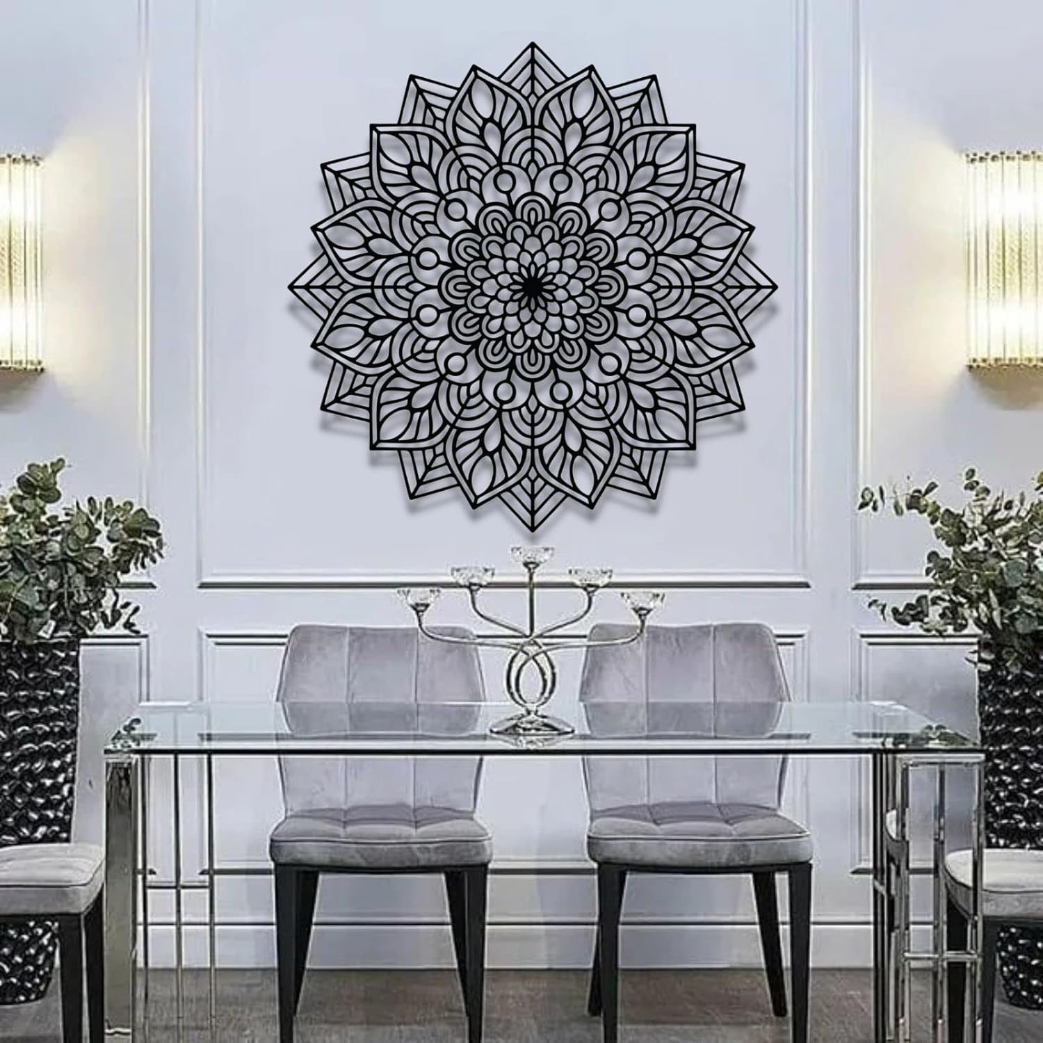 Amazon.com: Metal Zen Mandala Large Wall Decor, Yoga Metal Wall Art ...