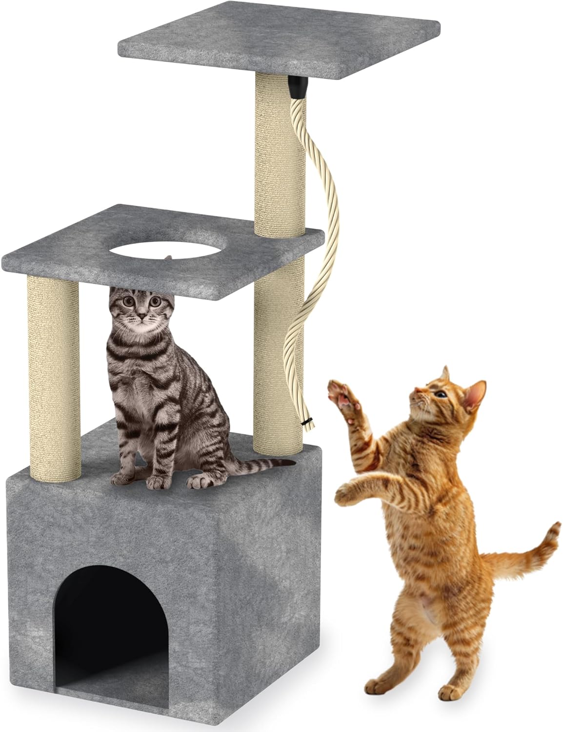 ZENO Cat Tree 90cm | Cat Scratching Post | Multi Level Tower for Cats ...