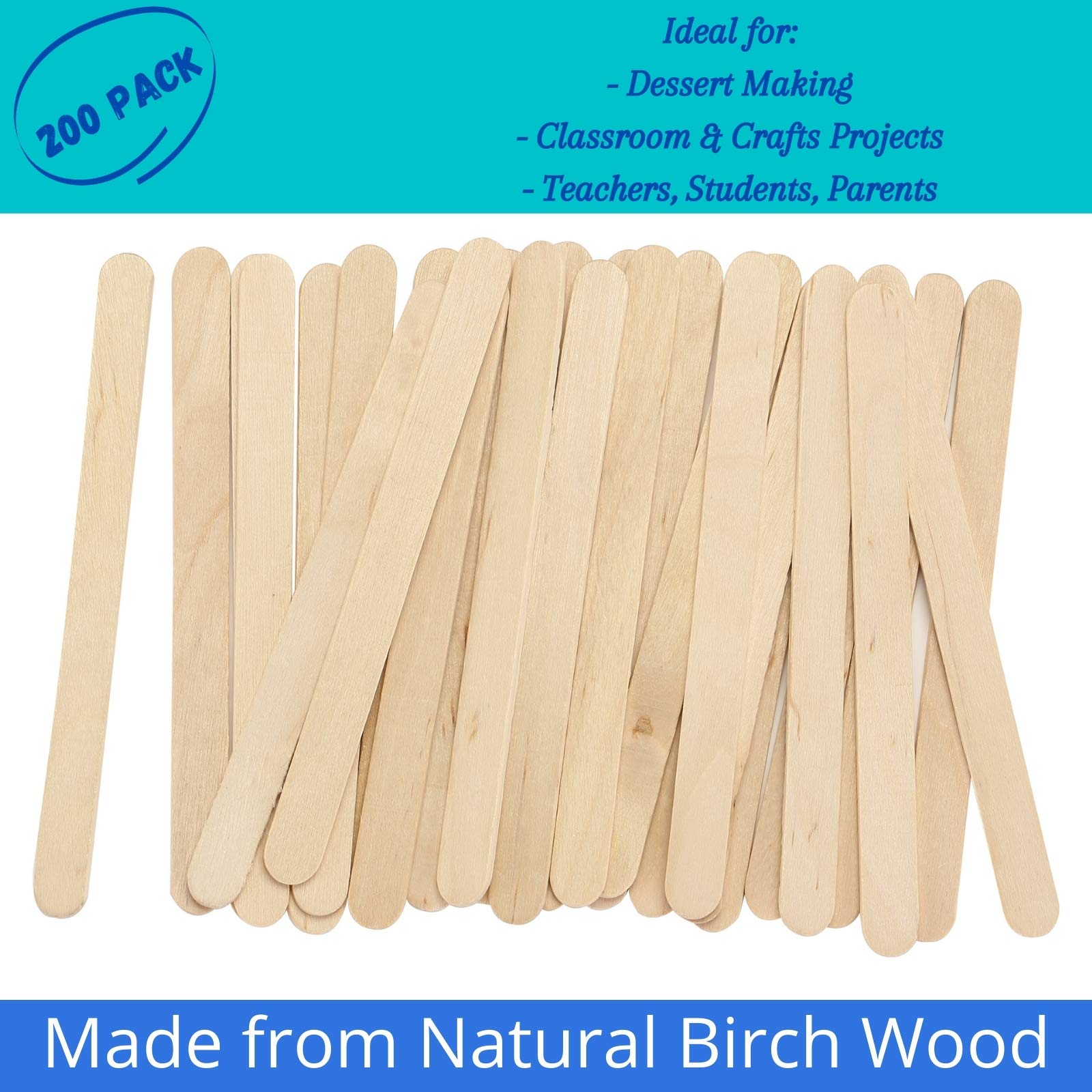 Buy Mr. Pen- Popsicle Stick, Craft Sticks, 4.5 Inch, 200 Pack, Wax ...