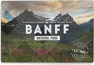 Amazon.com: Lantern Press 12x18 Inch Metal Sign, Banff National Park ...