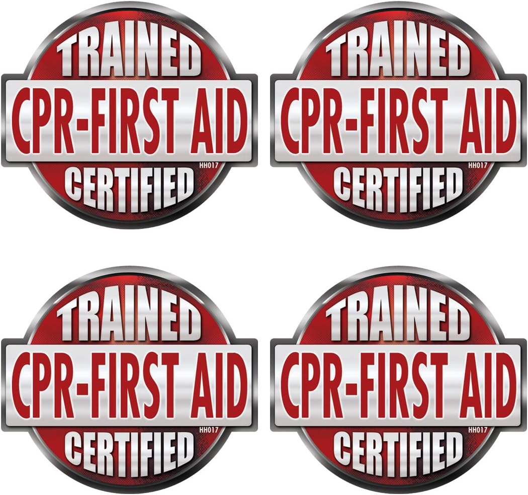 Amazon.com: CPR Certified-First Aid Hard Hat Stickers (4 Pack - 2x2 ...