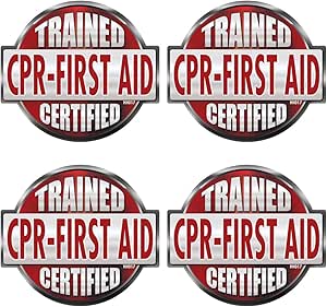 Amazon.com: CPR Certified-First Aid Hard Hat Stickers (4 Pack - 2x2 ...