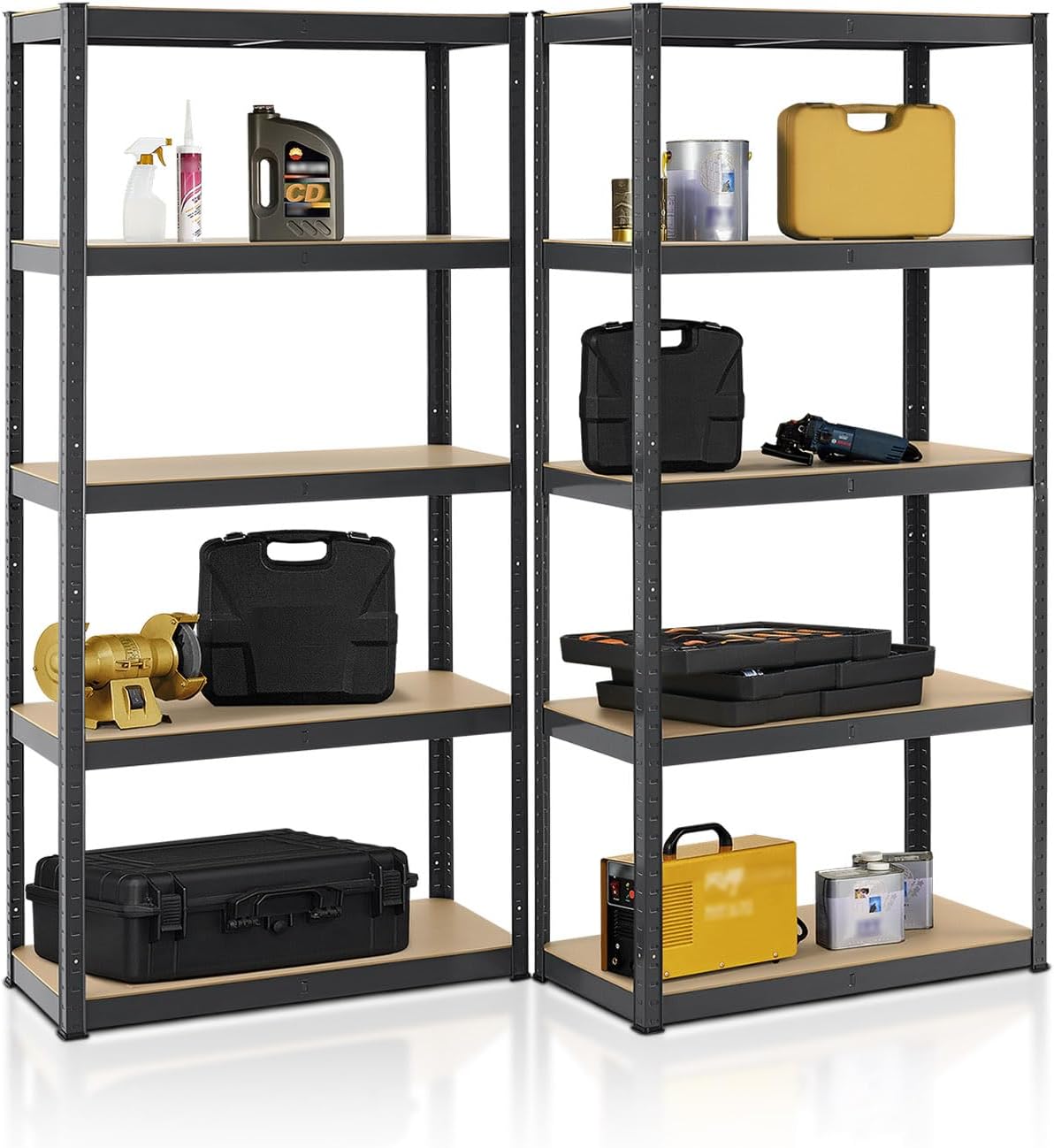 SONGMICS Étagère de Rangement à 5 Niveaux, 30 x 75 x 150 cm, Capacité ...