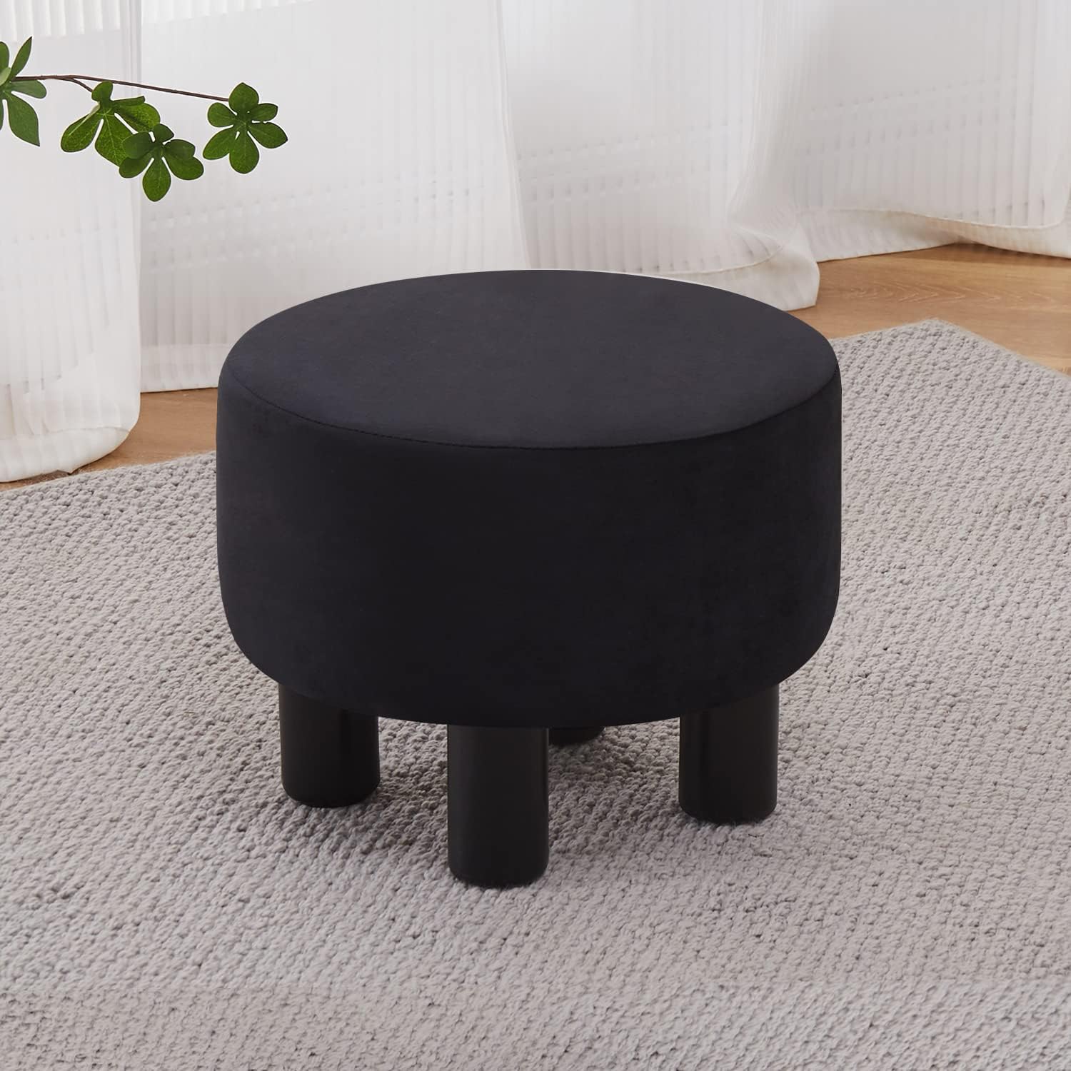Amazon.com: Wimarsbon Storage Ottoman, Modern Round Footrest with Soft ...