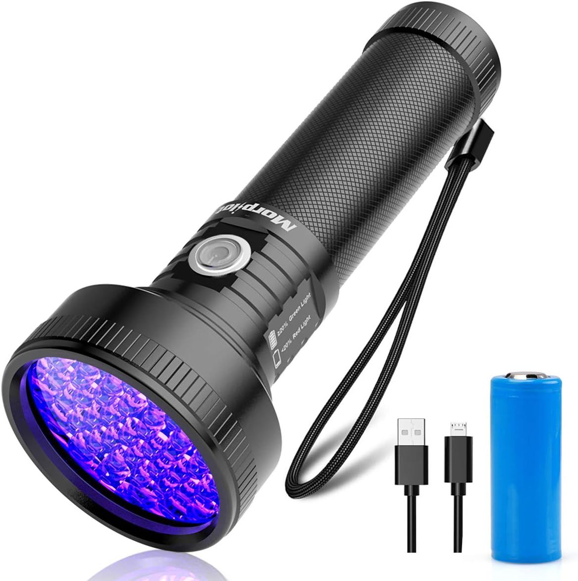 Morpilot Rechargeable UV Torch, 51 LED Flashlight UV 395nm Ultra Violet ...