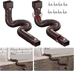 Amazon.com : yomlov Gutter Downspout Extensions, 2-Pack Rain Gutter ...