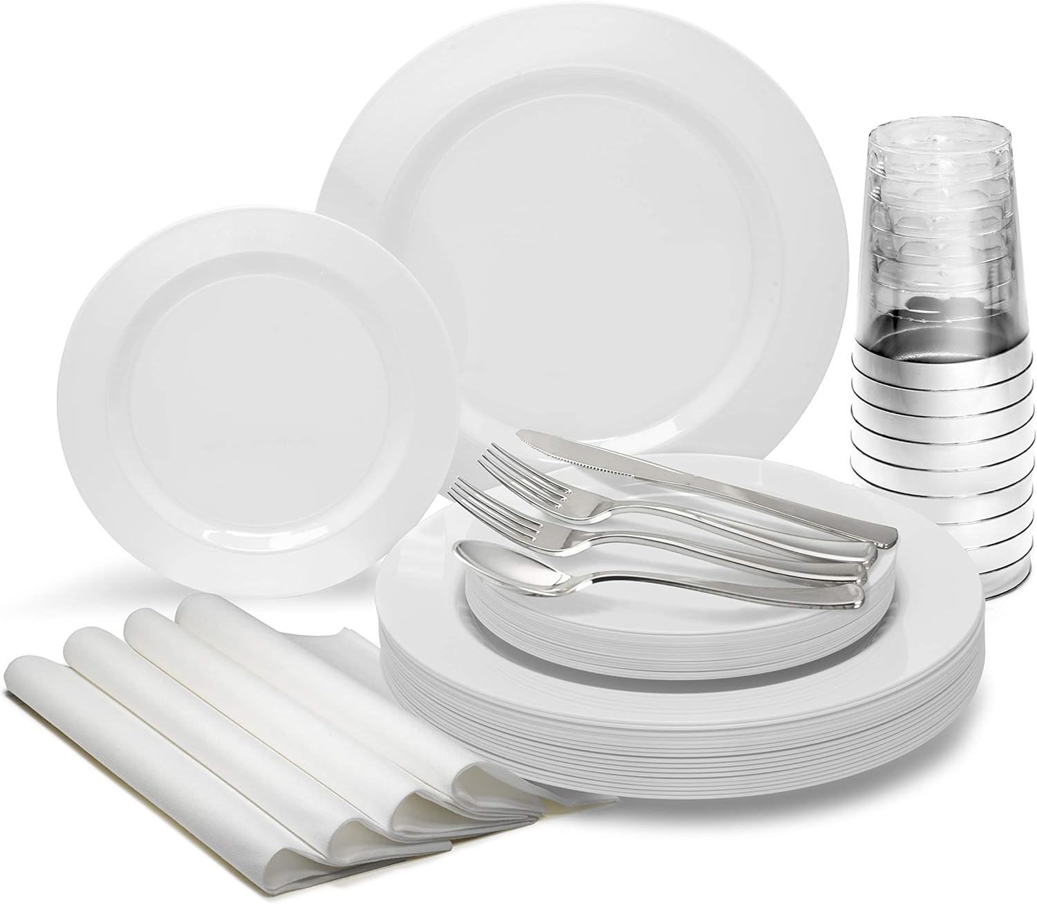Amazon.com: " OCCASIONS " 200 Piece set (25 Guests)-Heavyweight Wedding ...